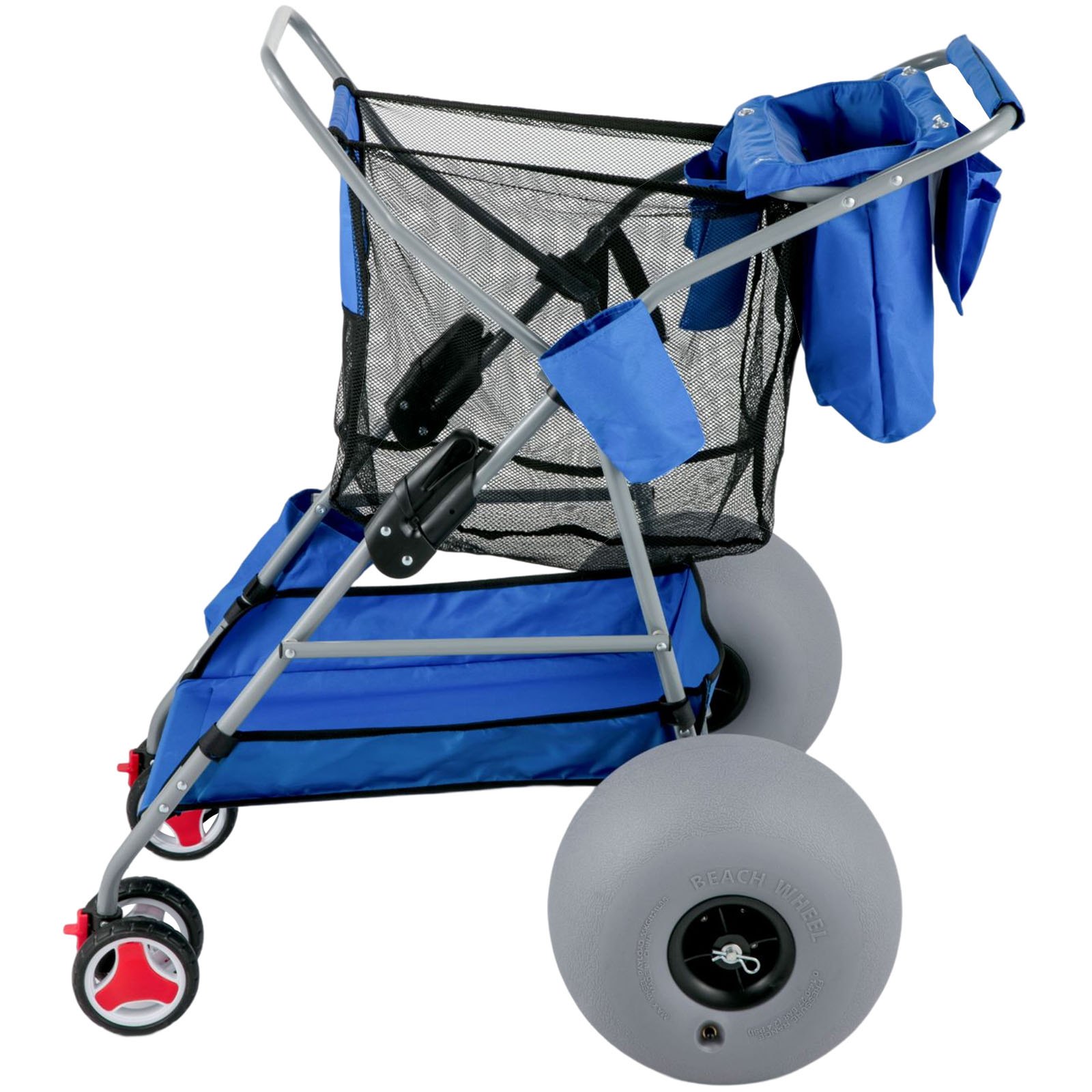 VEVOR Beach Wonder Wheeler, 12" All-Terrain Balloon Wheels, 350 lbs ...