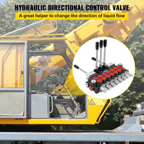 VEVOR Hydraulic Directional Control Valve, 7 Spool Hydraulic Spool Valve, 11 GPM Hydraulic ...