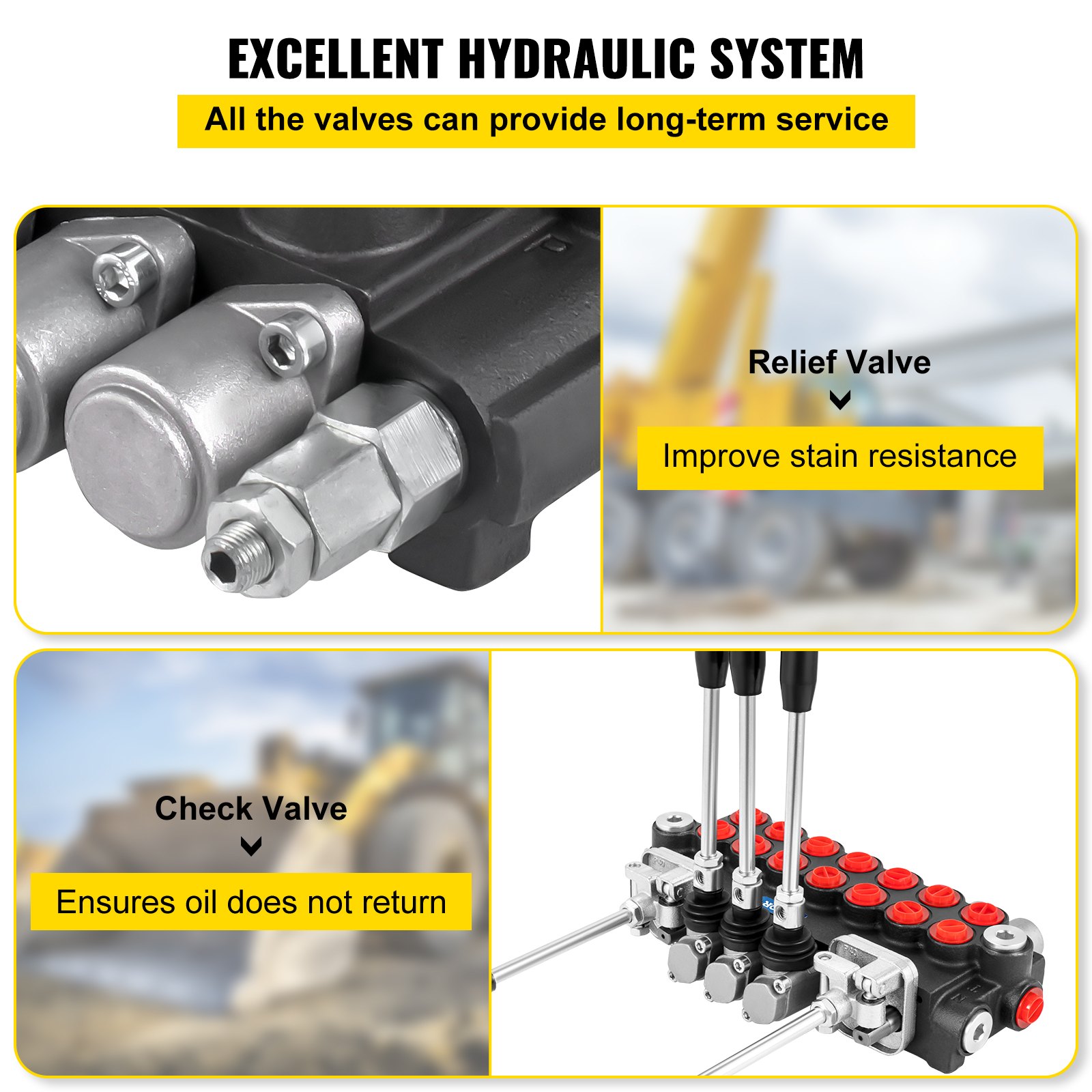 VEVOR Hydraulic Directional Control Valve, 7 Spool Hydraulic Spool Valve, 11 GPM Hydraulic ...