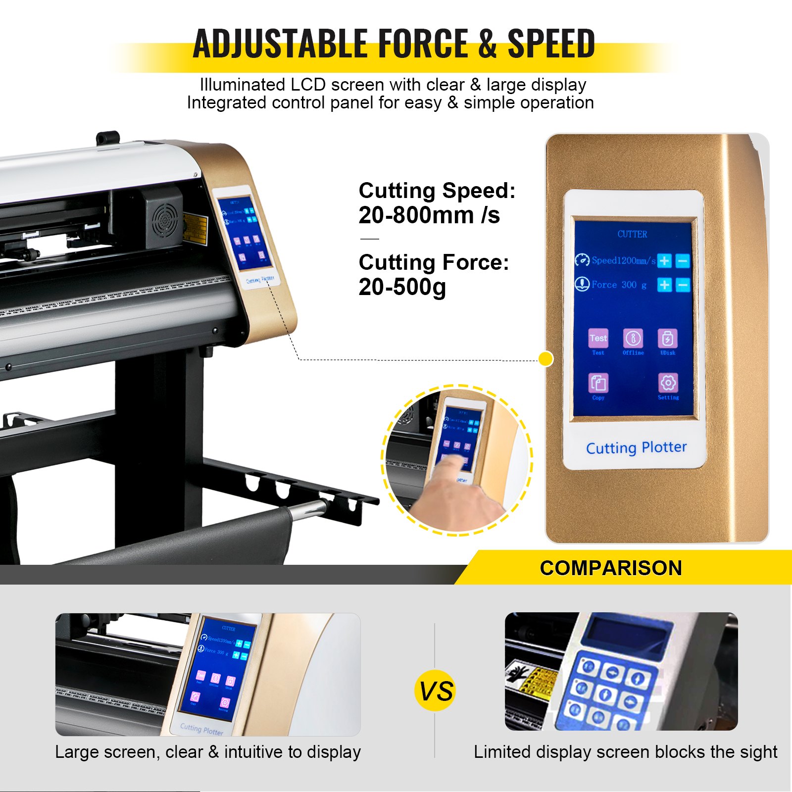 VEVOR Vinyl Cutter Machine, 720mm Cutting Plotter, Automatic Camera ...
