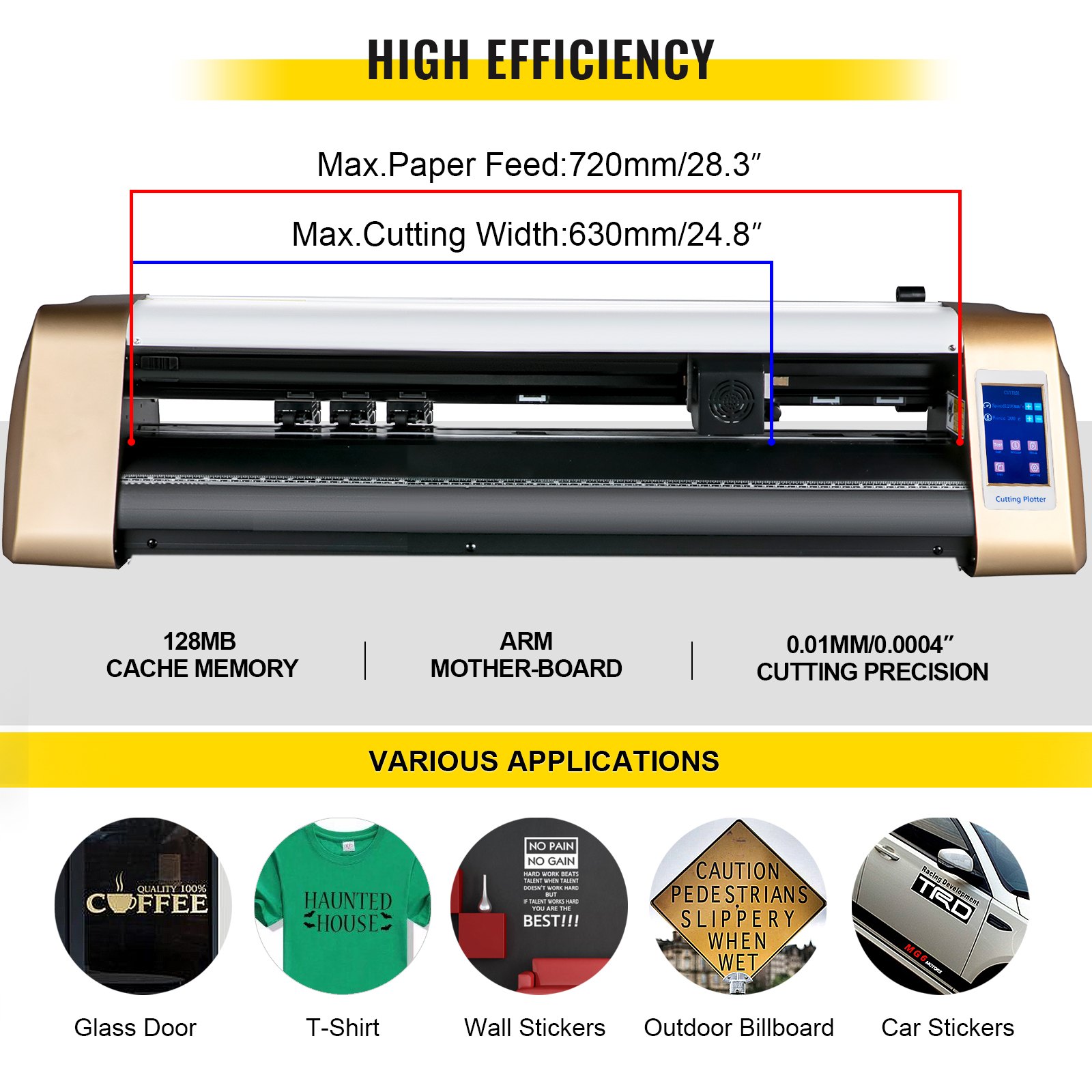 Vevor Vinyl Cutter Machine 720mm Cutting Plotter Automatic Camera
