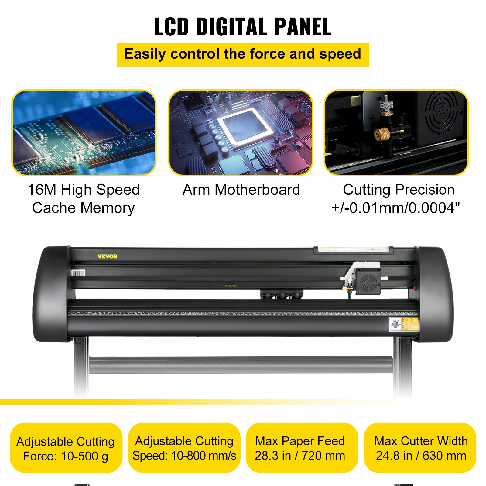 VEVOR Line Free Vinyl Cutter Machine, 720mm Vinyl Printer, 28 inch ...