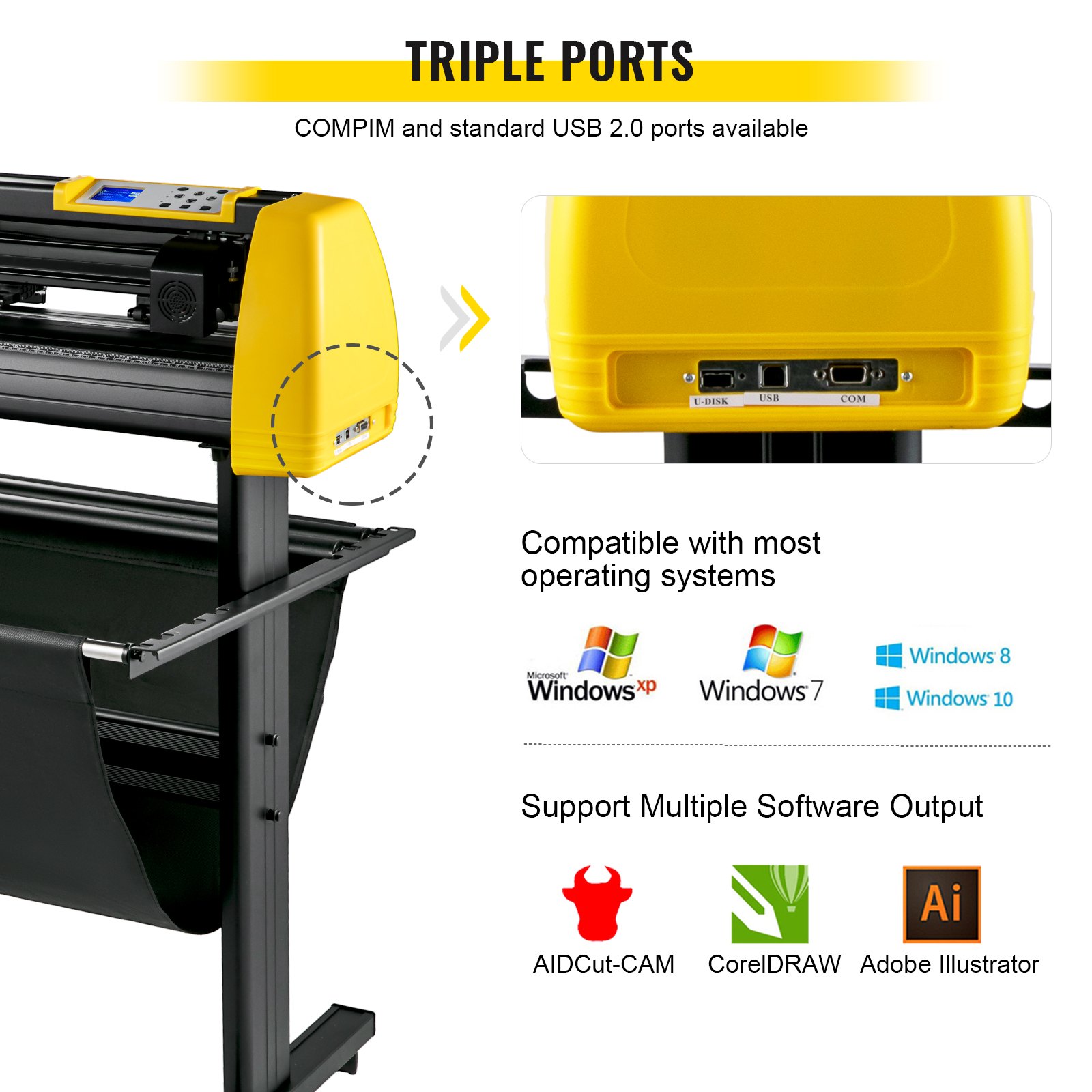 Vevor Vinyl Cutter Machine Cutting Plotter 870mm Plotter Printer Vinyl ...