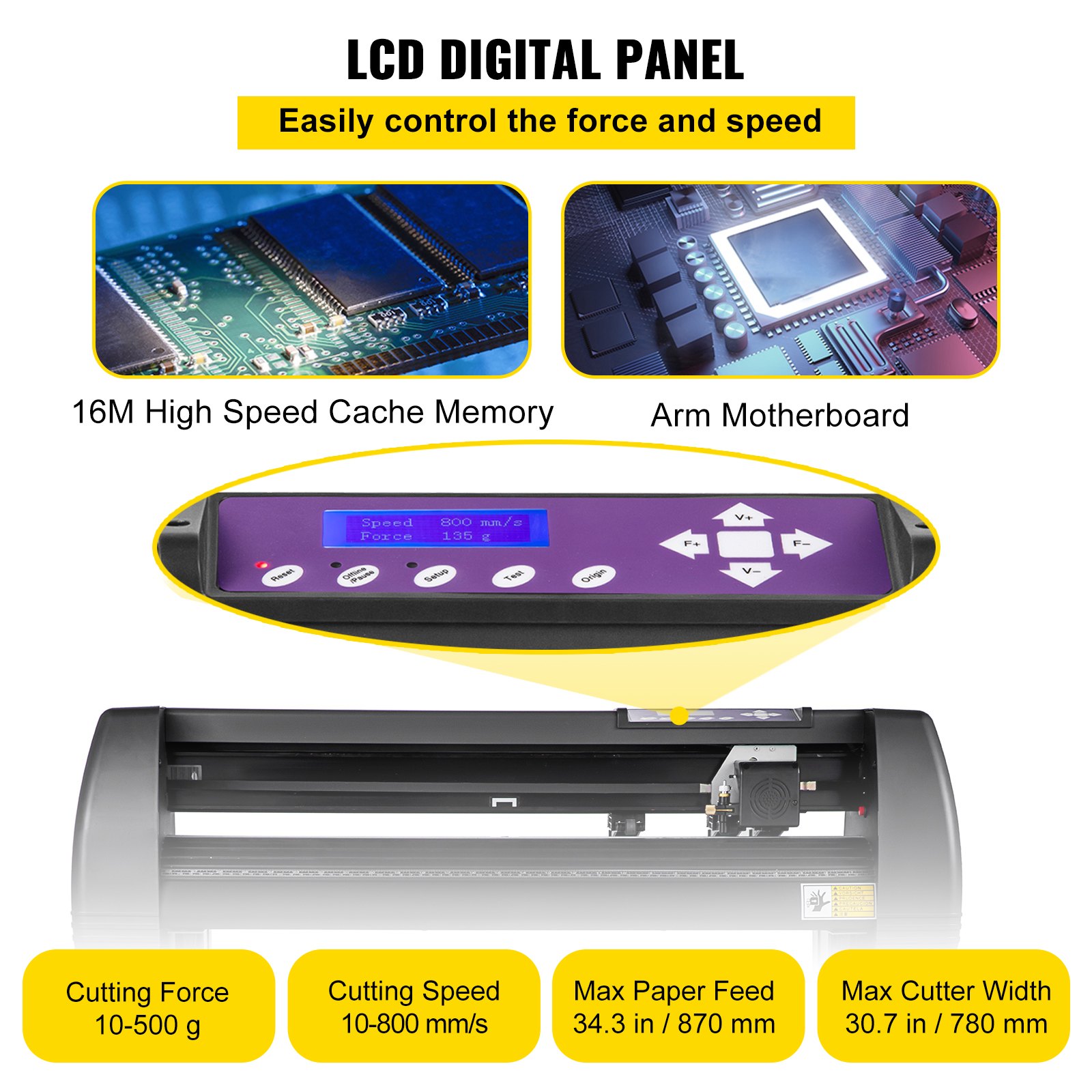 VEVOR Line Free Vinyl Cutter Machine 870mm Vinyl Printer U-Disk Offline ...
