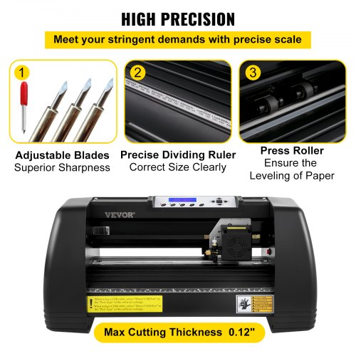 VEVOR Vinyl Cutter Machine, 14in / 375mm, LED Plotter Printer, Precise ...
