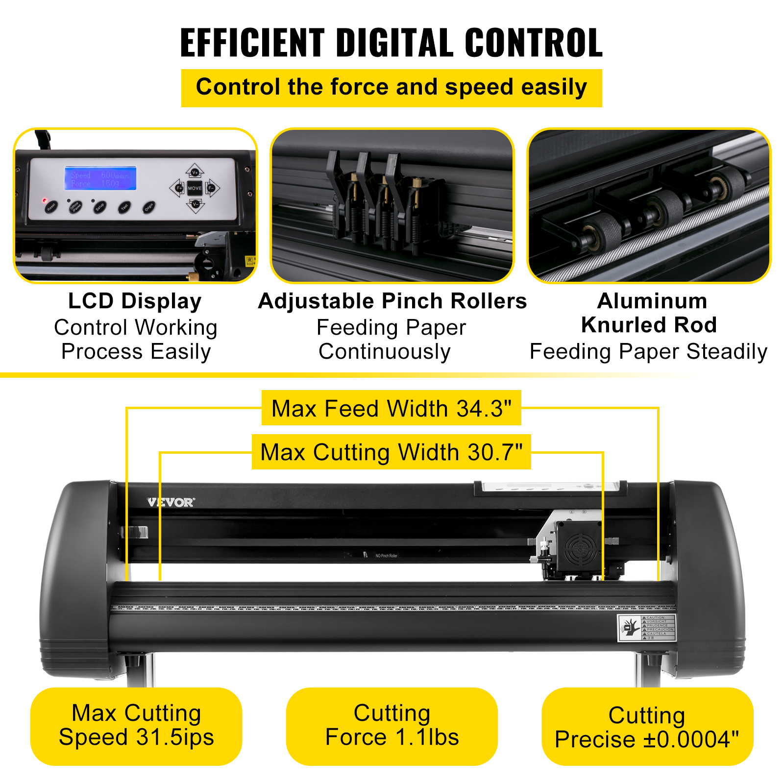 34" Vinyl Cutter Plotter Machine Signcut Software Lcd Display Work With ...