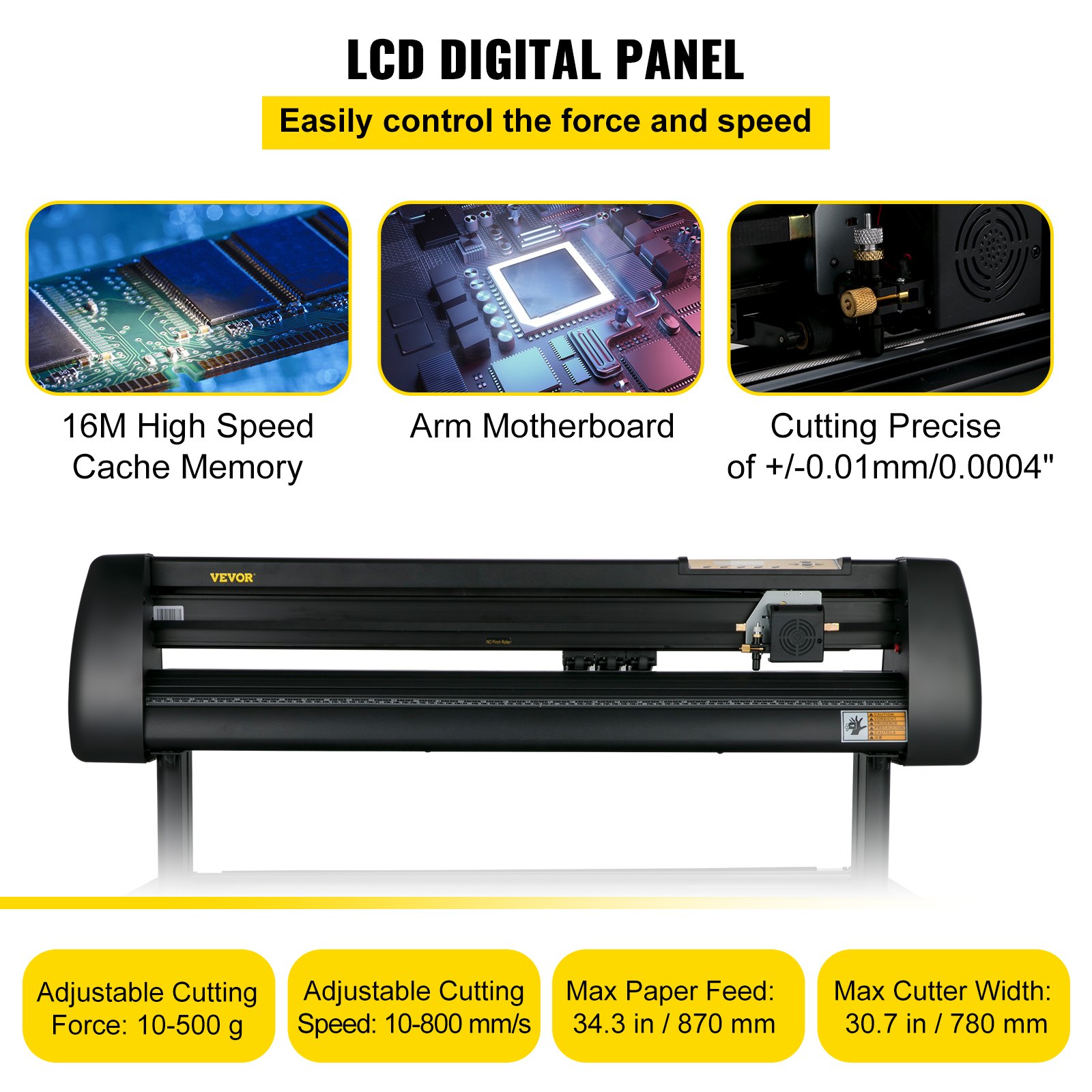 VEVOR Vinyl Cutter, 34in/870mm Vinyl Plotter, Offline Operation with ...