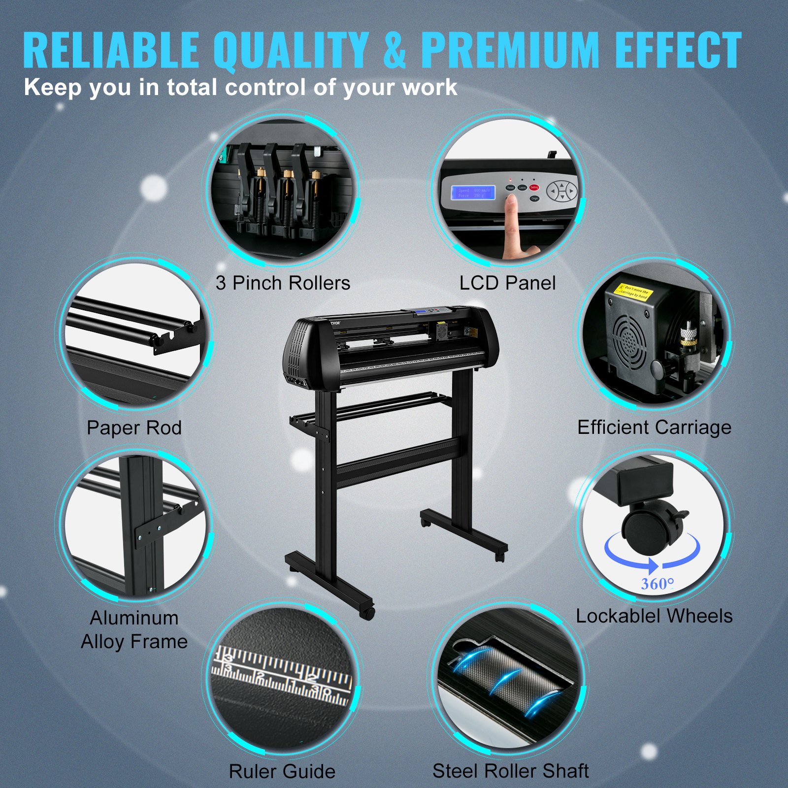 VEVOR Vinyl Cutter Machine Cutting Plotter 28in Bluetooth SignMaster ...