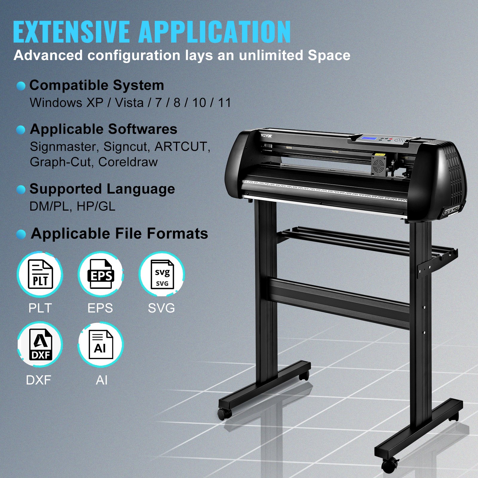 VEVOR Vinyl Cutter Machine Cutting Plotter 28in Bluetooth SignMaster ...