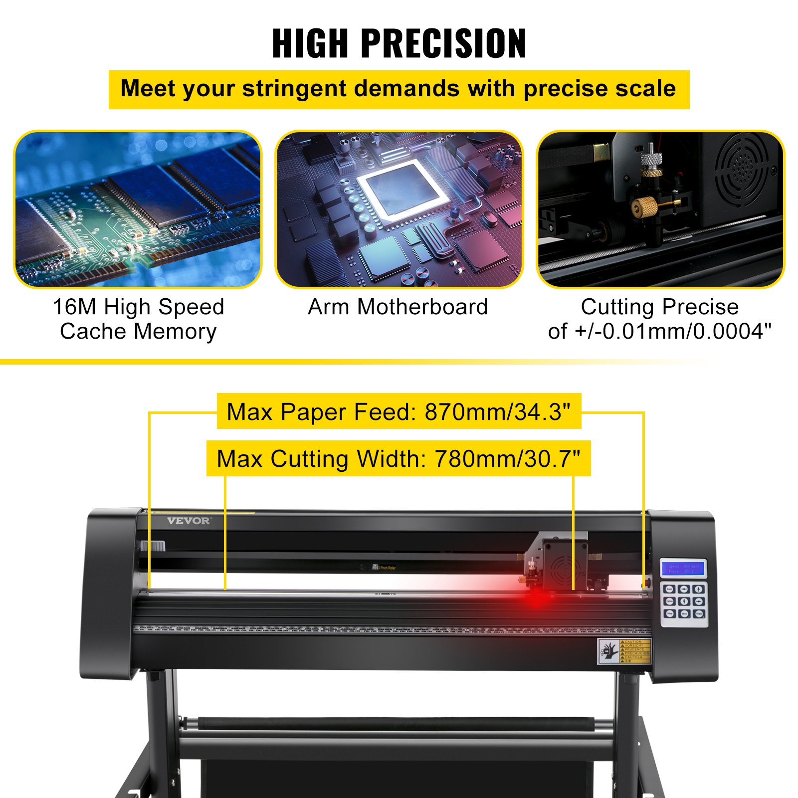 VEVOR VEVOR Vinyl Cutter, 870mm Vinyl Plotter, LED Screen Plotter ...