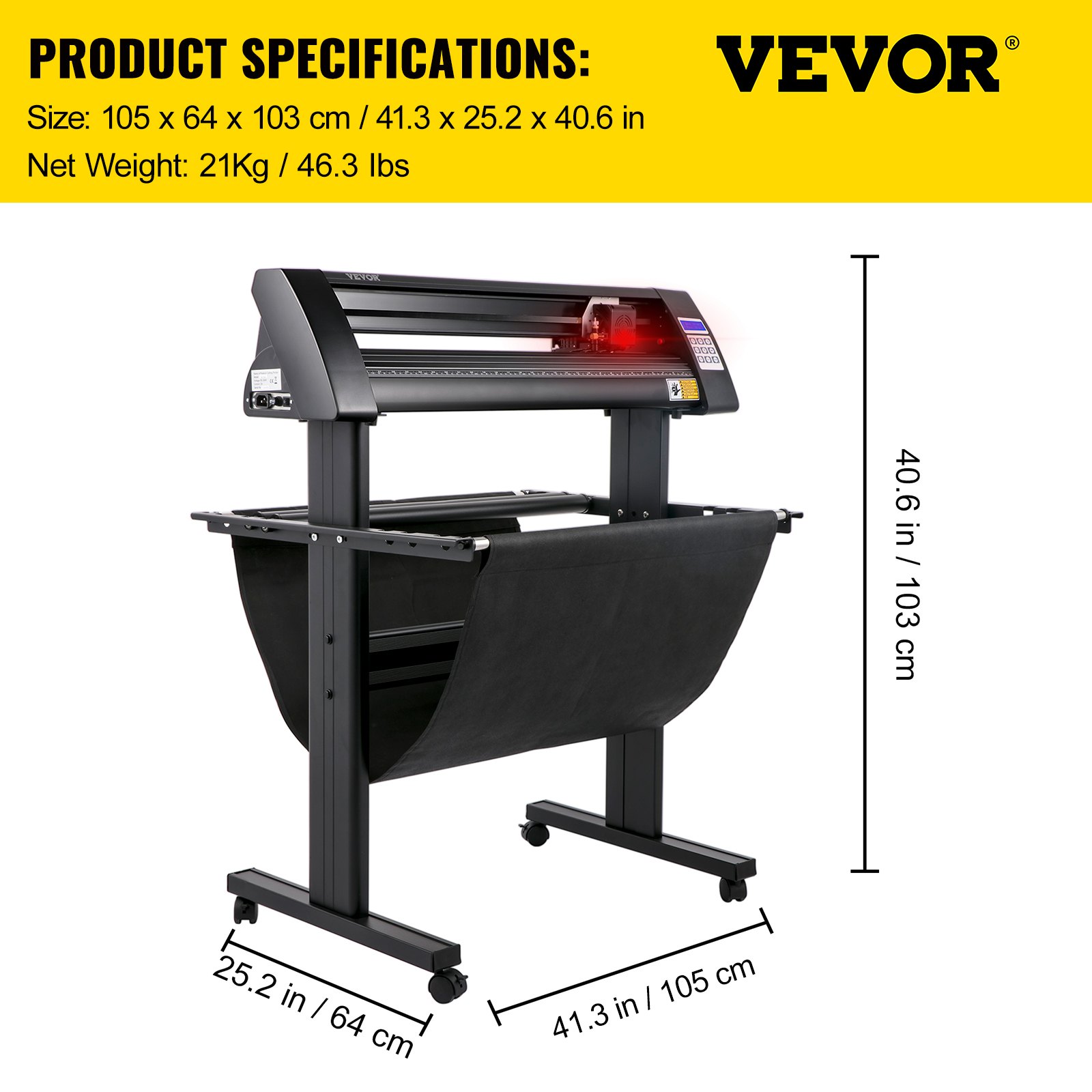 VEVOR VEVOR 34" Semi-Automatic Vinyl Cutter Plotter 870mm Signmaster ...