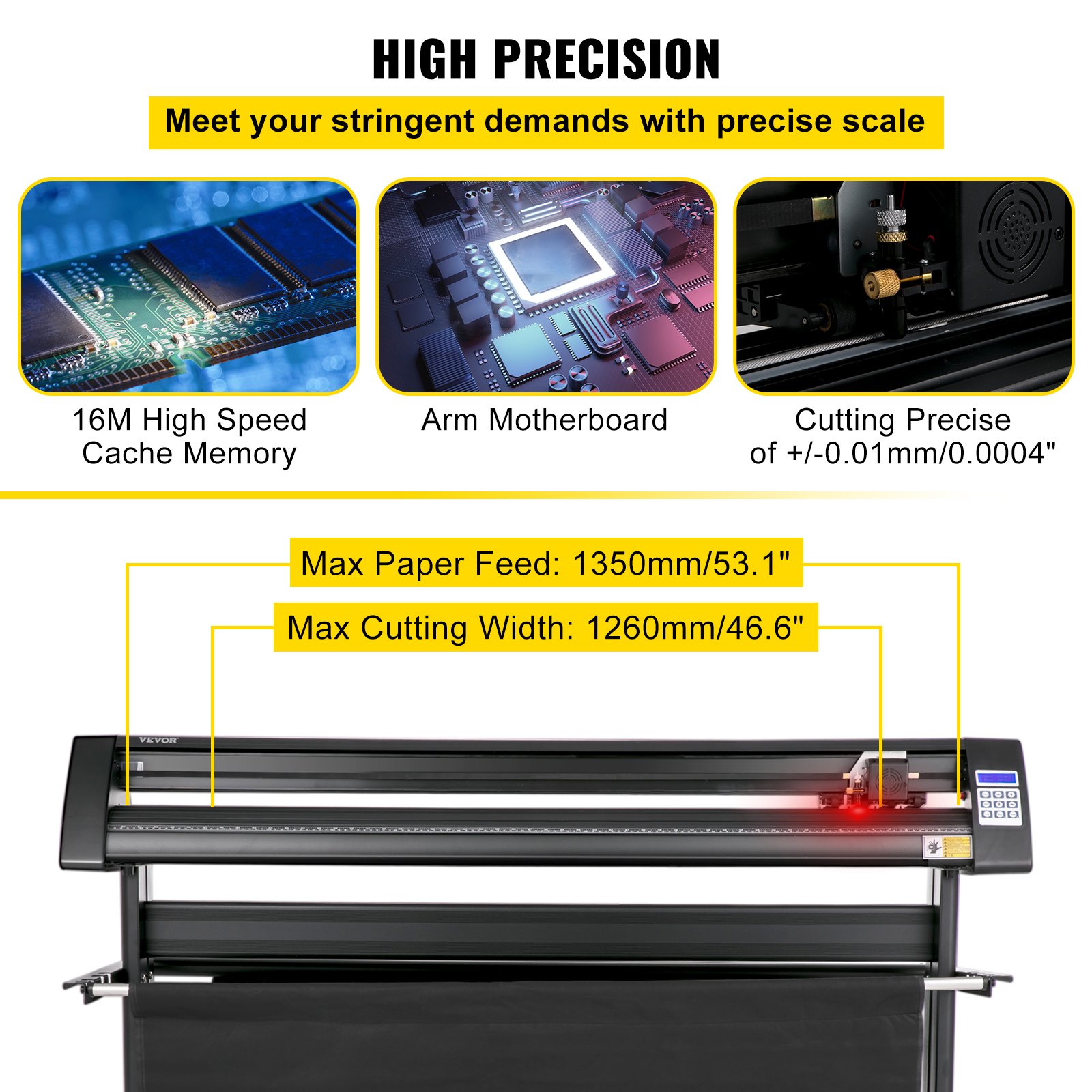 VEVOR VEVOR Vinyl Cutter 1350mm Vinyl Plotter LED Guide Light ...