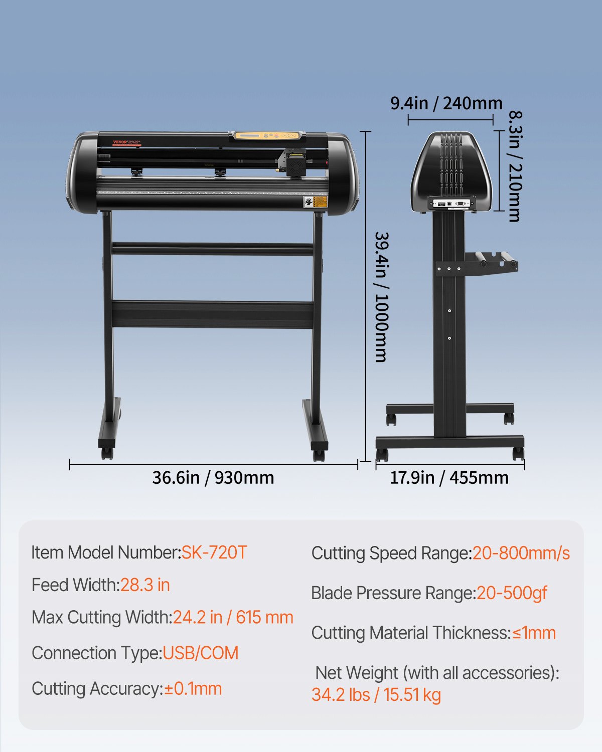VEVOR Vinyl Cutter Machine, Upgraded 28 Inch Paper Feed Cutting Plotter ...