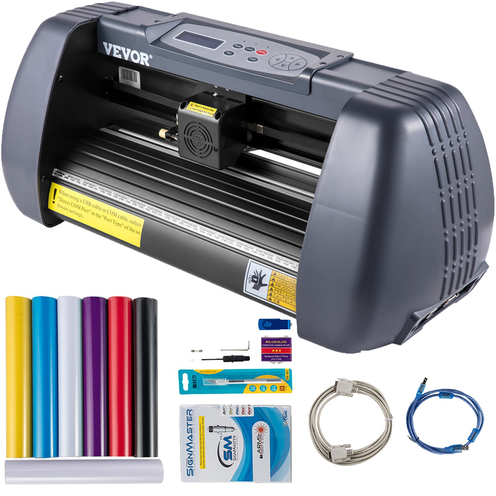 VEVOR Vinyl Cutter Machine, 375mm Vinyl Printer, Maximum Paper Feed 14 ...