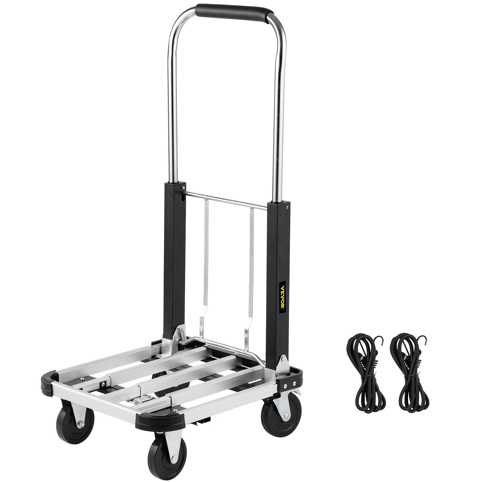 VEVOR Folding Platform Truck, Portable Platform Cart Adjustable Length ...