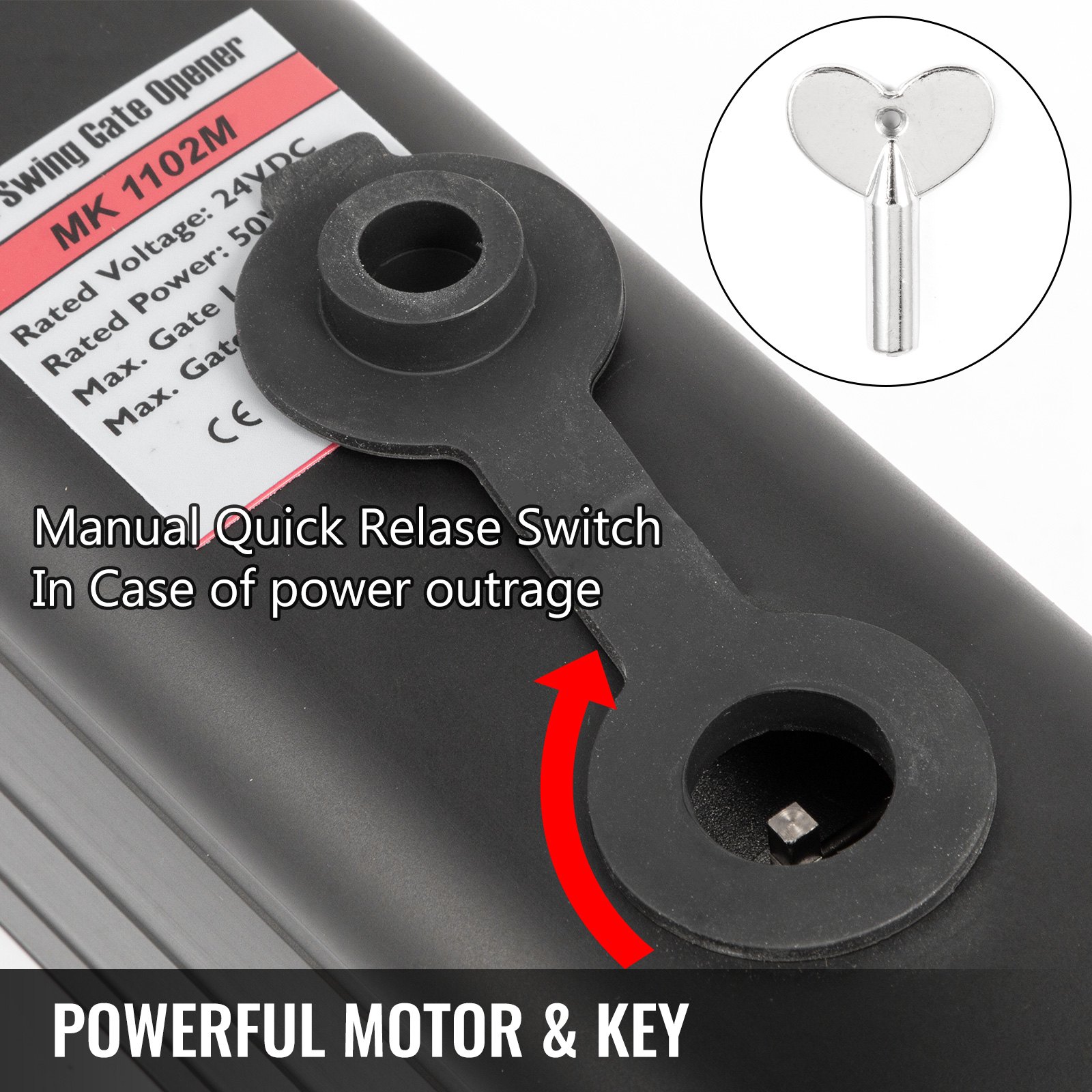 VEVOR Automatic Gate Opener Swing Gate Opener 838 lbs & 18 ft Length ...