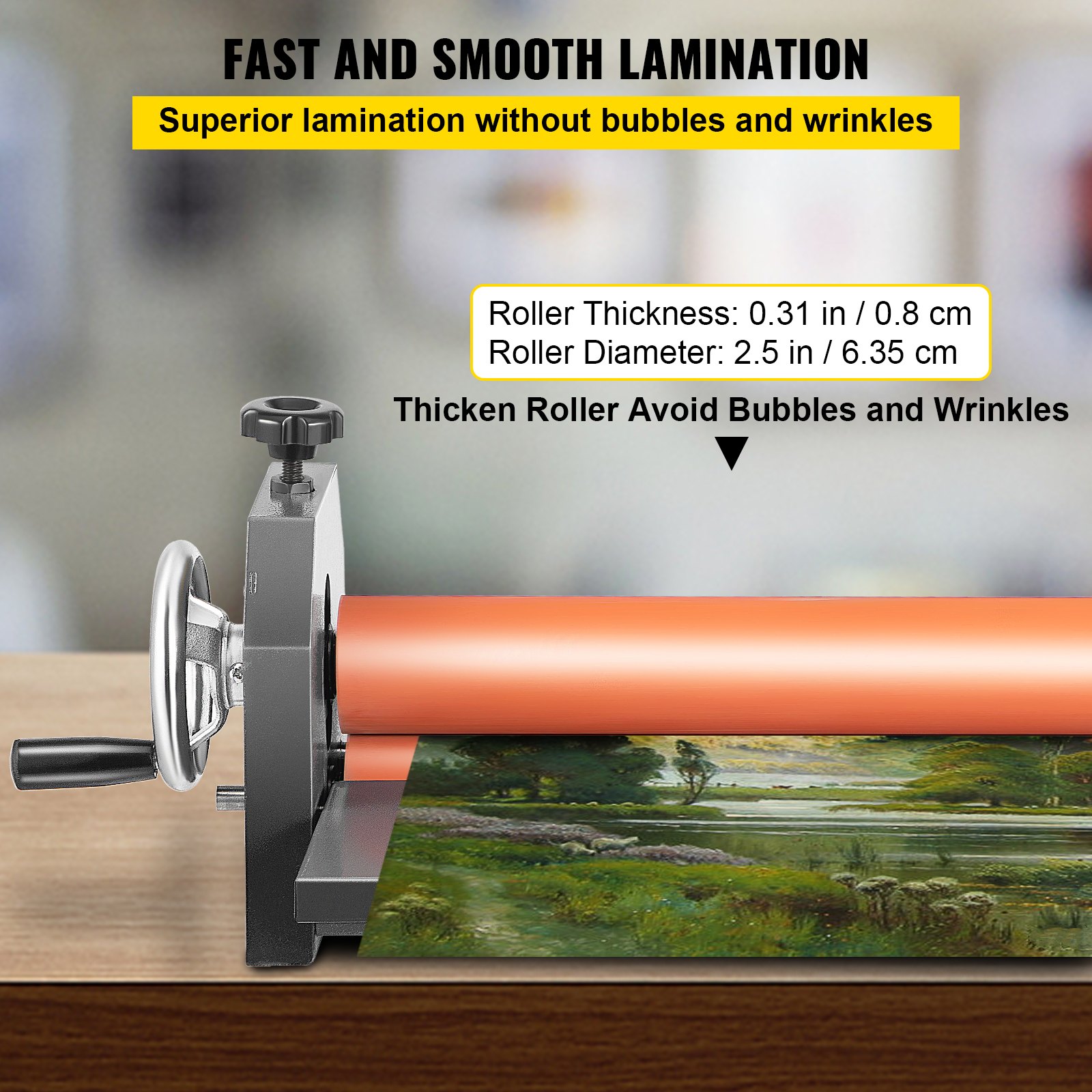 VEVOR 25 Inch Manual Cold Roll Laminator 1.18" Thickness Foldable Roll ...