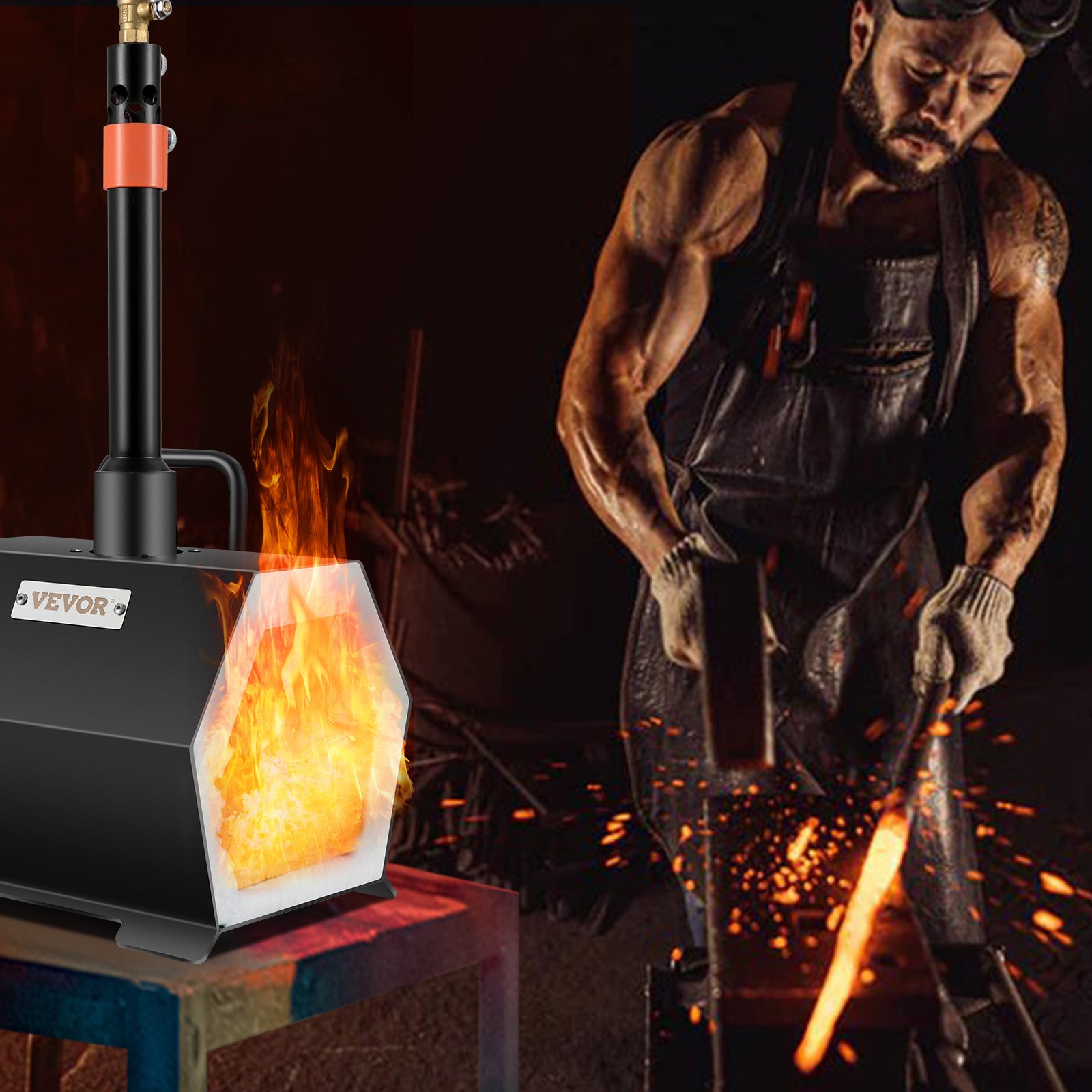 VEVOR VEVOR Propane Forge Portable, Single Burner Tool and Knife Making ...