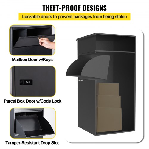 VEVOR Package Delivery Drop Box Parcel Mailbox 19''x19''x48'' Porch ...