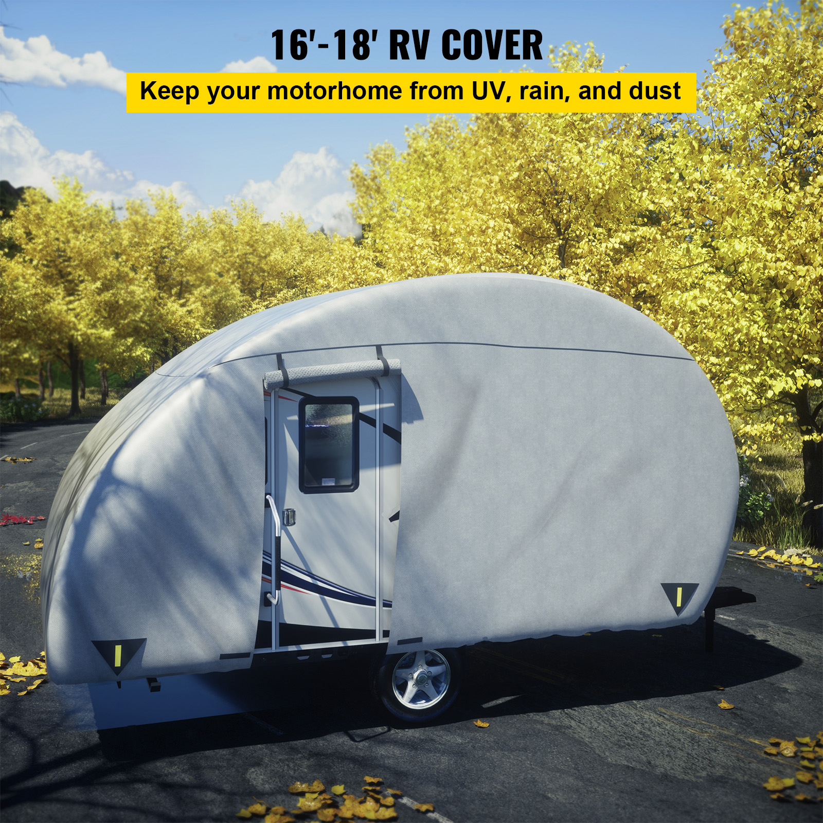 VEVOR Teardrop Trailer Cover, Fit for 16' - 18' Trailers, Upgraded Non ...