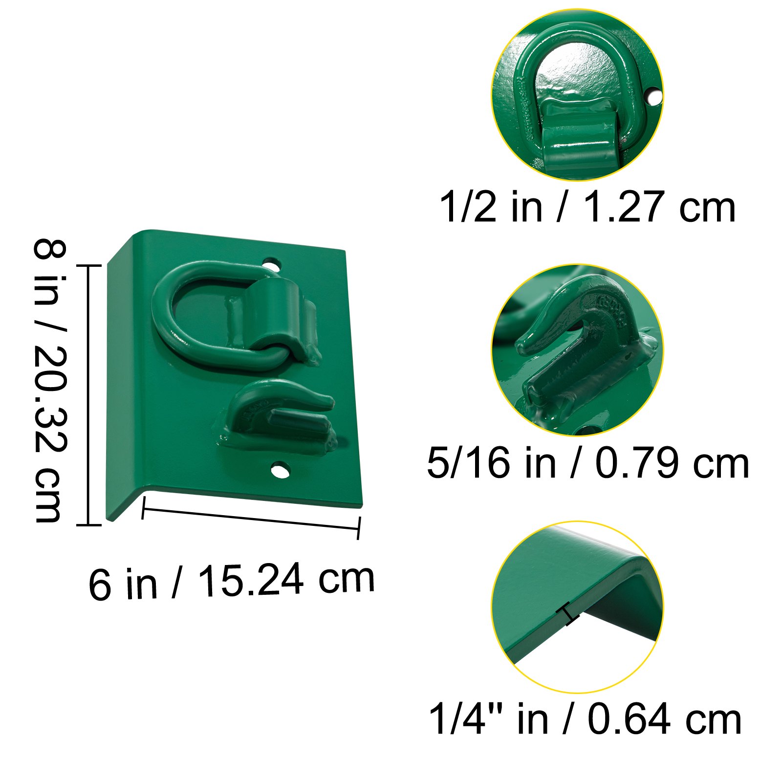 VEVOR Tractor Bolt on Hooks, 1/4" Bolt on Grab Hooks, 4700LBS G70 ...