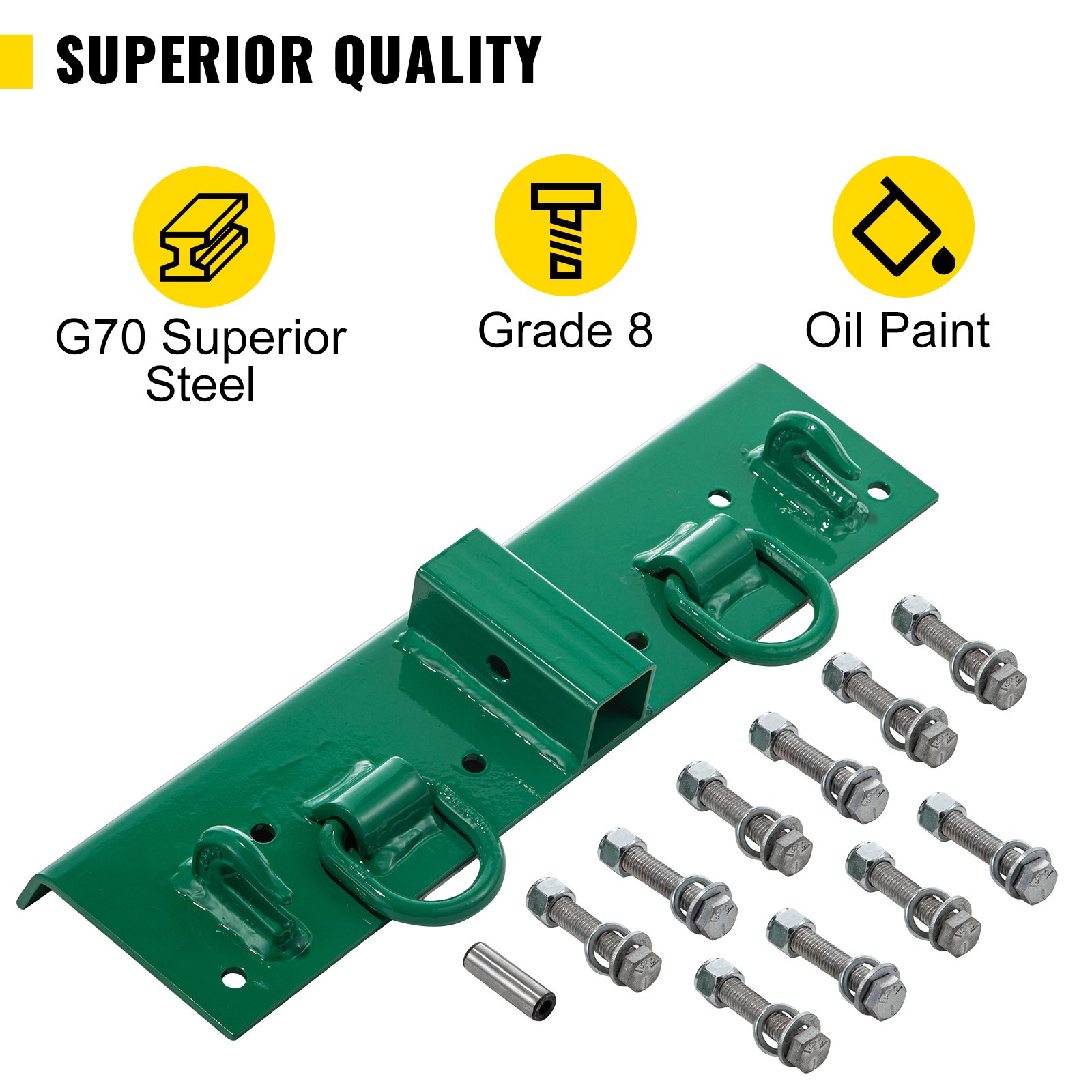 VEVOR Tractor Bolt on Hooks, 1/4" Compact Bolt on Grab Hooks, Max ...
