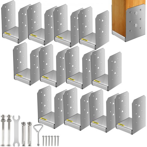 VEVOR Standoff Post Base 4x4" Adjustable Post Base 12 PCS Post Mender ...