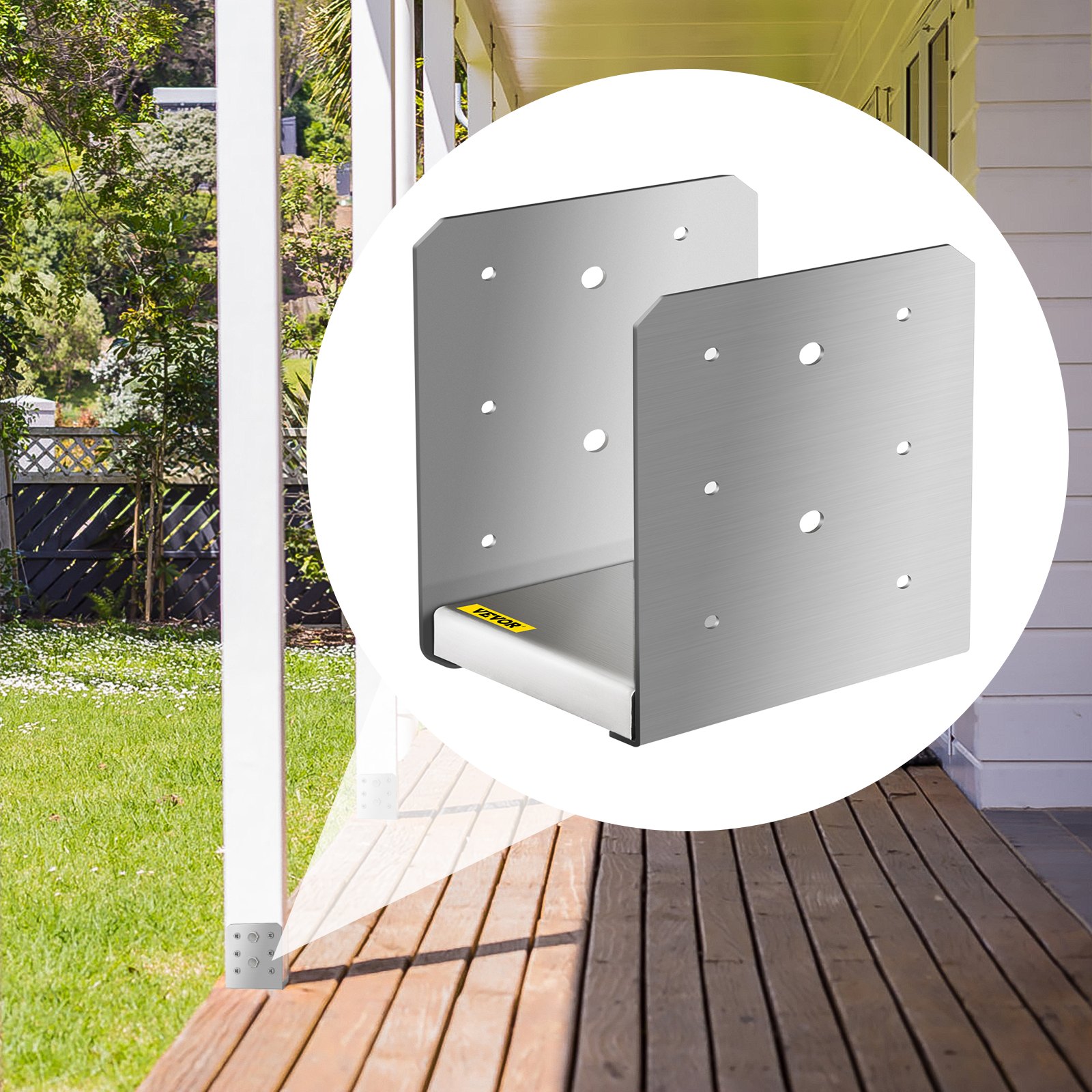 VEVOR Standoff Post Base 6 x 6"(Inner Size:5.71 x 5.2") 10 PCS ...