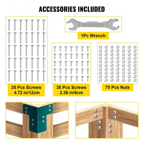 VEVOR Workbench Corner Brackets, 5mm Thick Steel Shop Table Bracket Kit ...