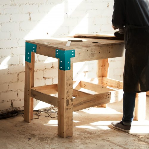 VEVOR Workbench Corner Brackets, 5mm Thick Steel Shop Table Bracket Kit ...