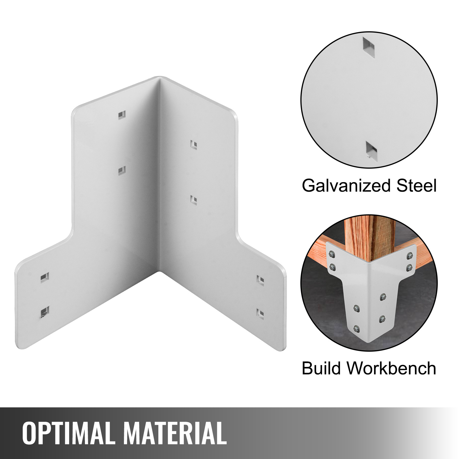 VEVOR Workbench Corner Brackets 8 PCs Shop Table Bracket Kit 48 LBS ...