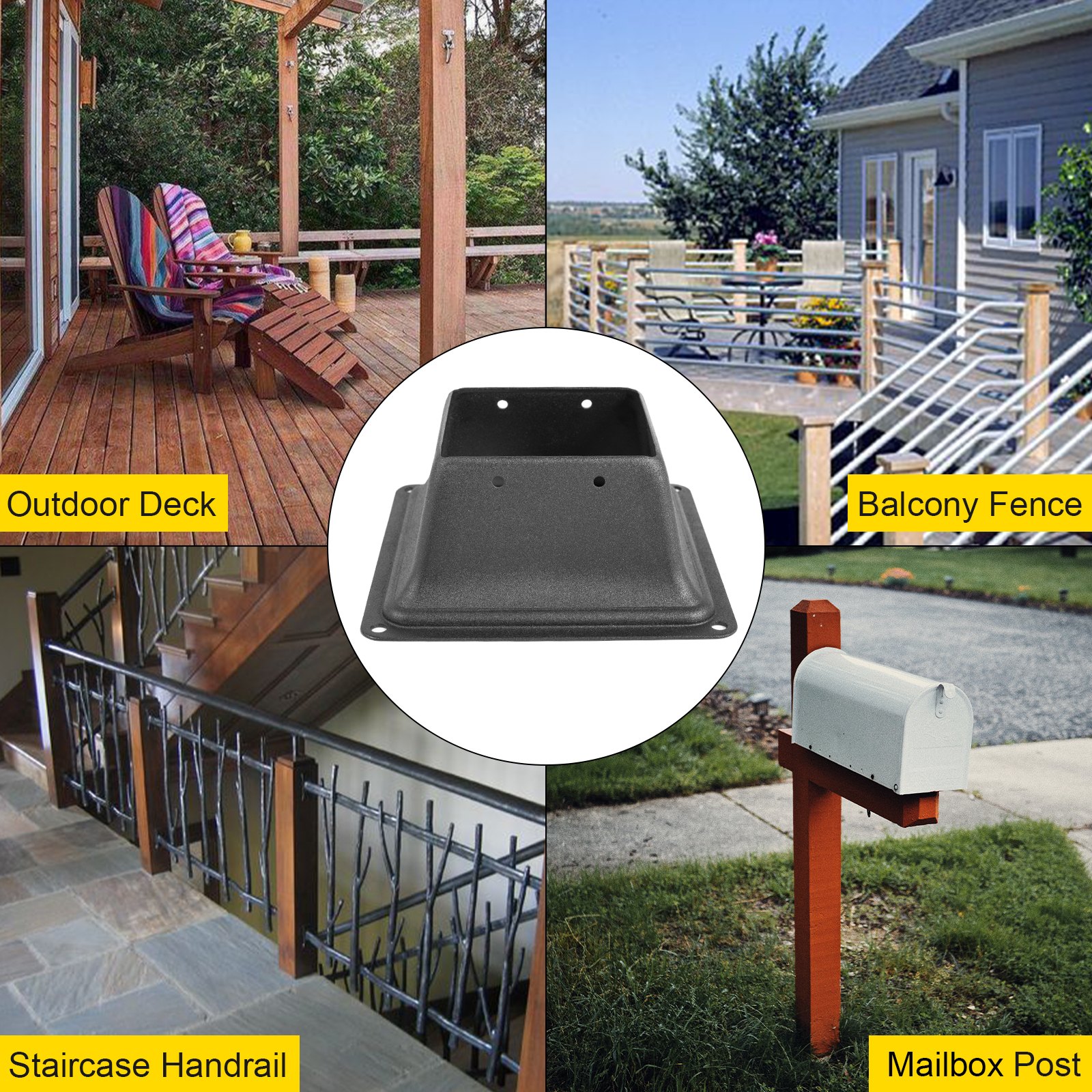 VEVOR Deck Post Base 20 PCS Post Base Skirt 4 x 4" (Internal 3.38x3.38 ...