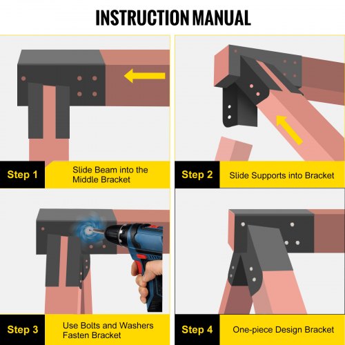 VEVOR Swing Set Bracket 9.84" Swing Bracket A-Frame Construction Swing ...
