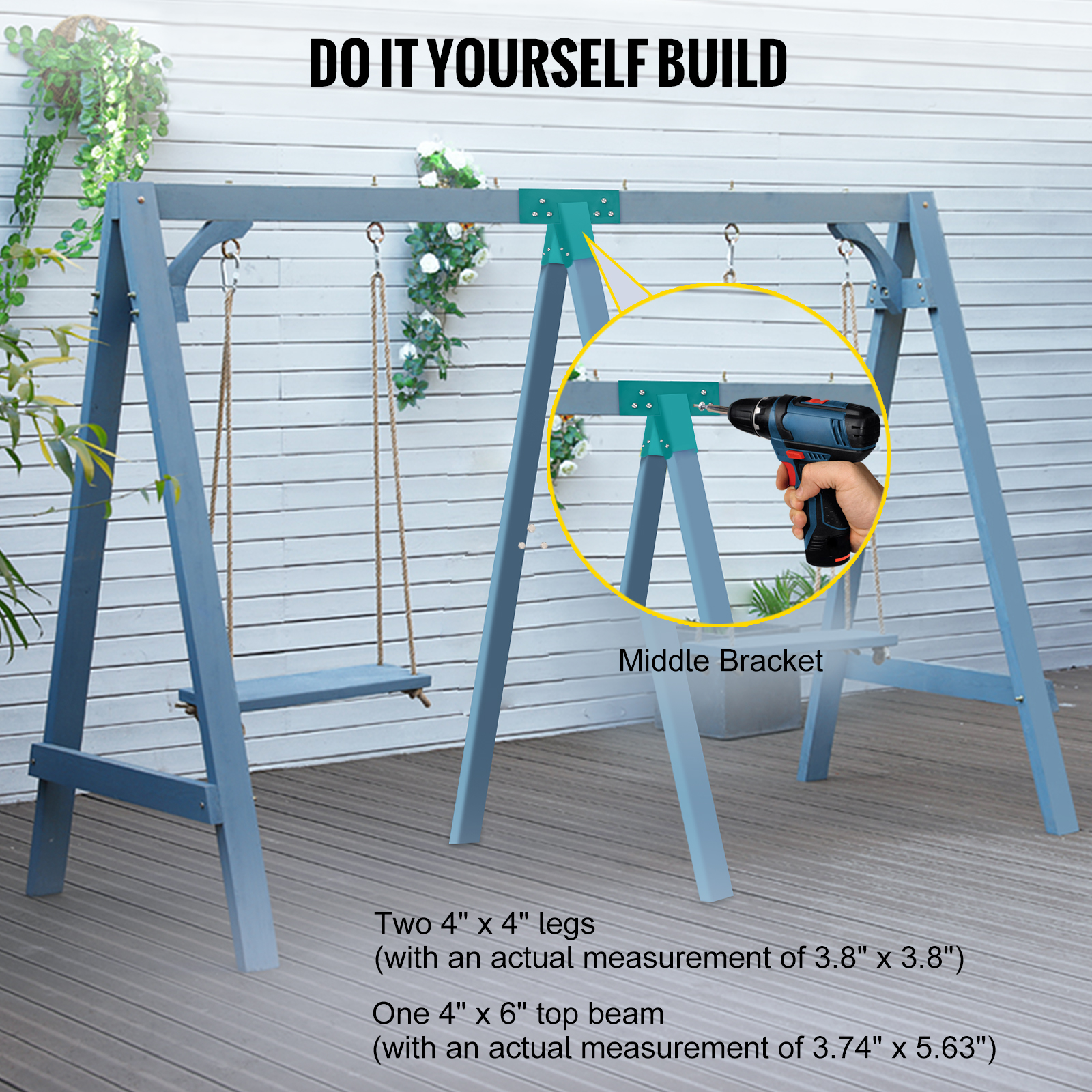 VEVOR Swing Set Bracket 12" Swing Bracket A-Frame Construction Swing ...
