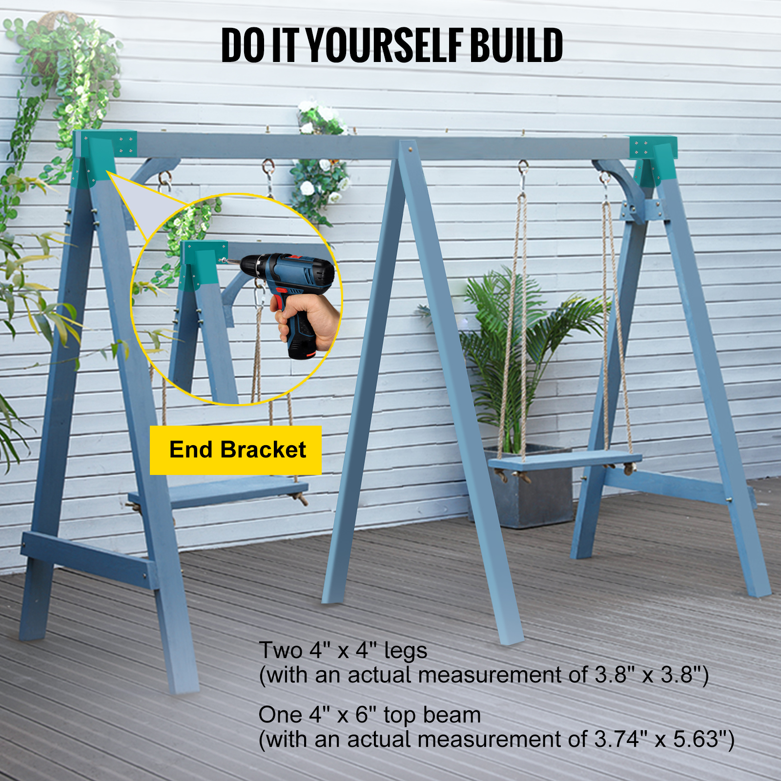 VEVOR Swing Set Bracket 12" Swing Bracket A-Frame Construction Swing ...