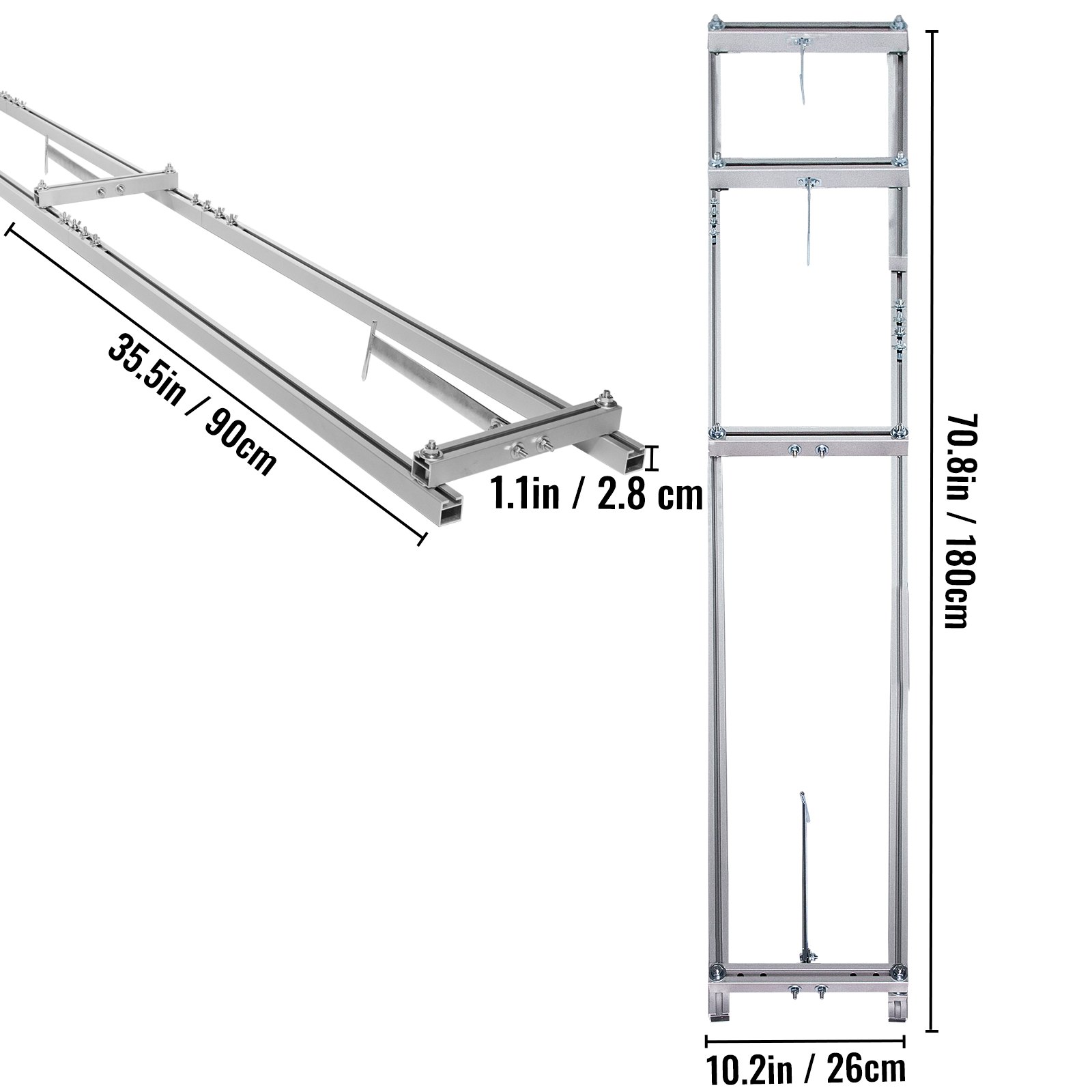 VEVOR Rail Mill Guide System, 6 ft Milling Guide, 2 Crossbar Kits ...