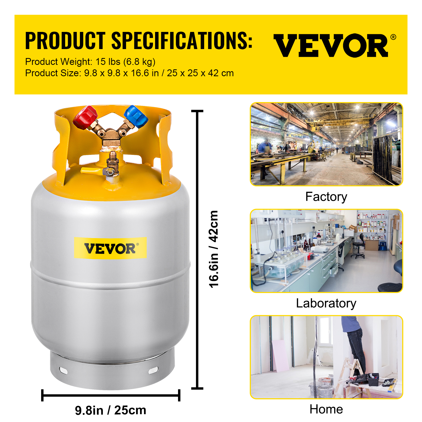 Refrigerant Recovery Reclaim 30lb Cylinder Tank 400 PSI R410A Rated ...