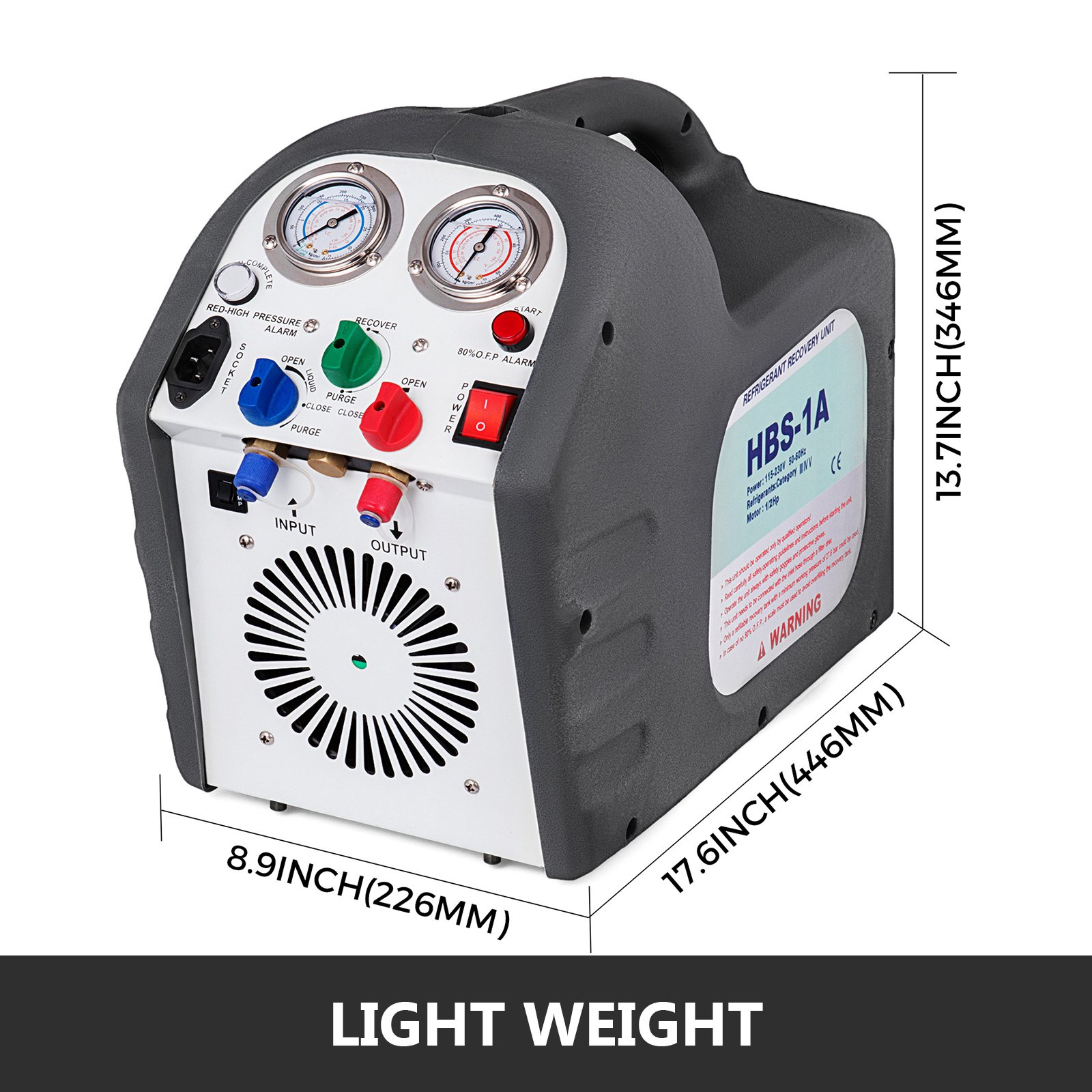 VEVOR VEVOR Refrigerant Recovery Machine HVAC Recovery Machine 220 ...