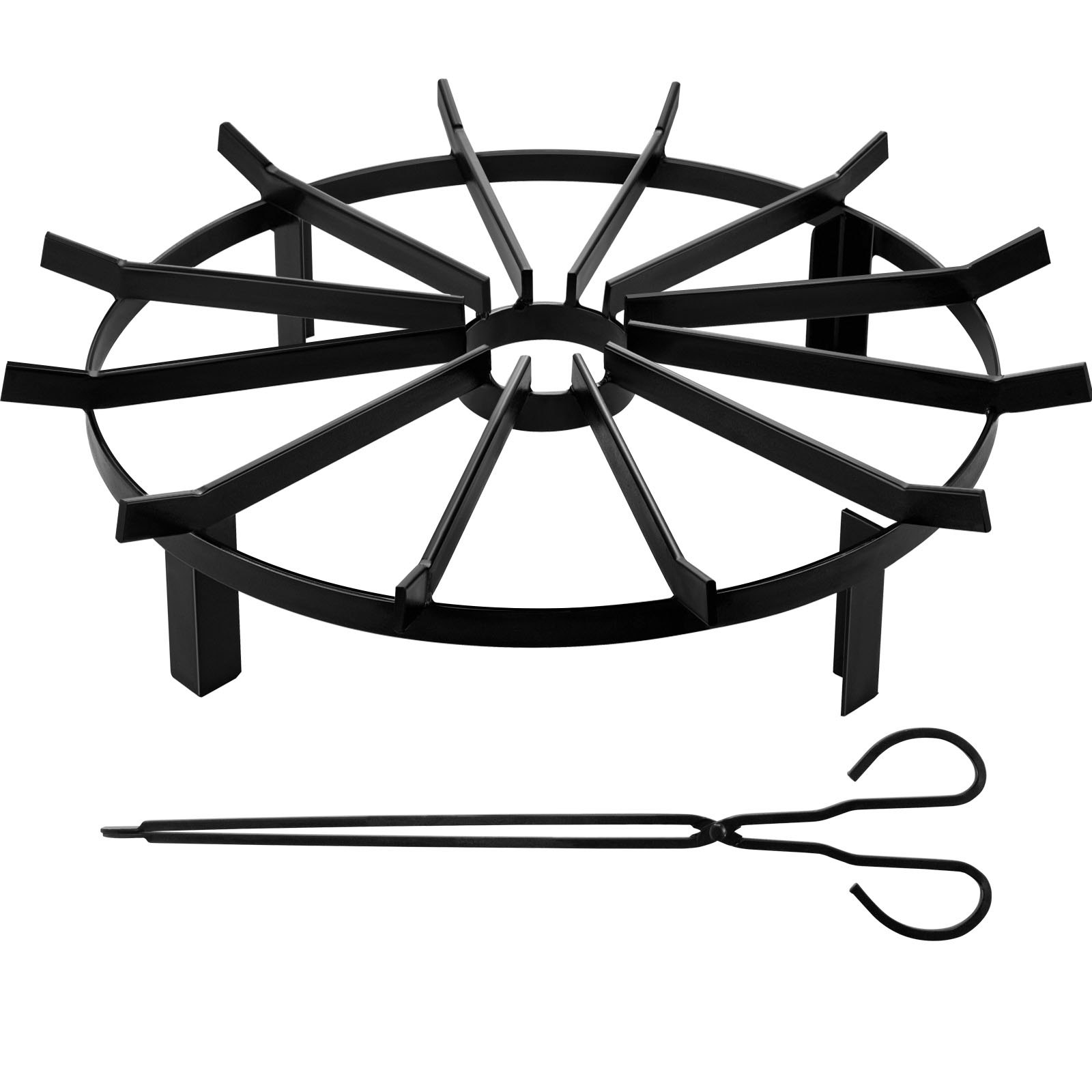 VEVOR 24in Fire Grate Log Grate,Wagon Wheel Firewood Grates 12 Iron ...