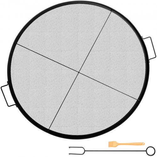 VEVOR Round Fire Pit Grate, 25" Diameter Fire Pit Grill Grate, X-Marks ...