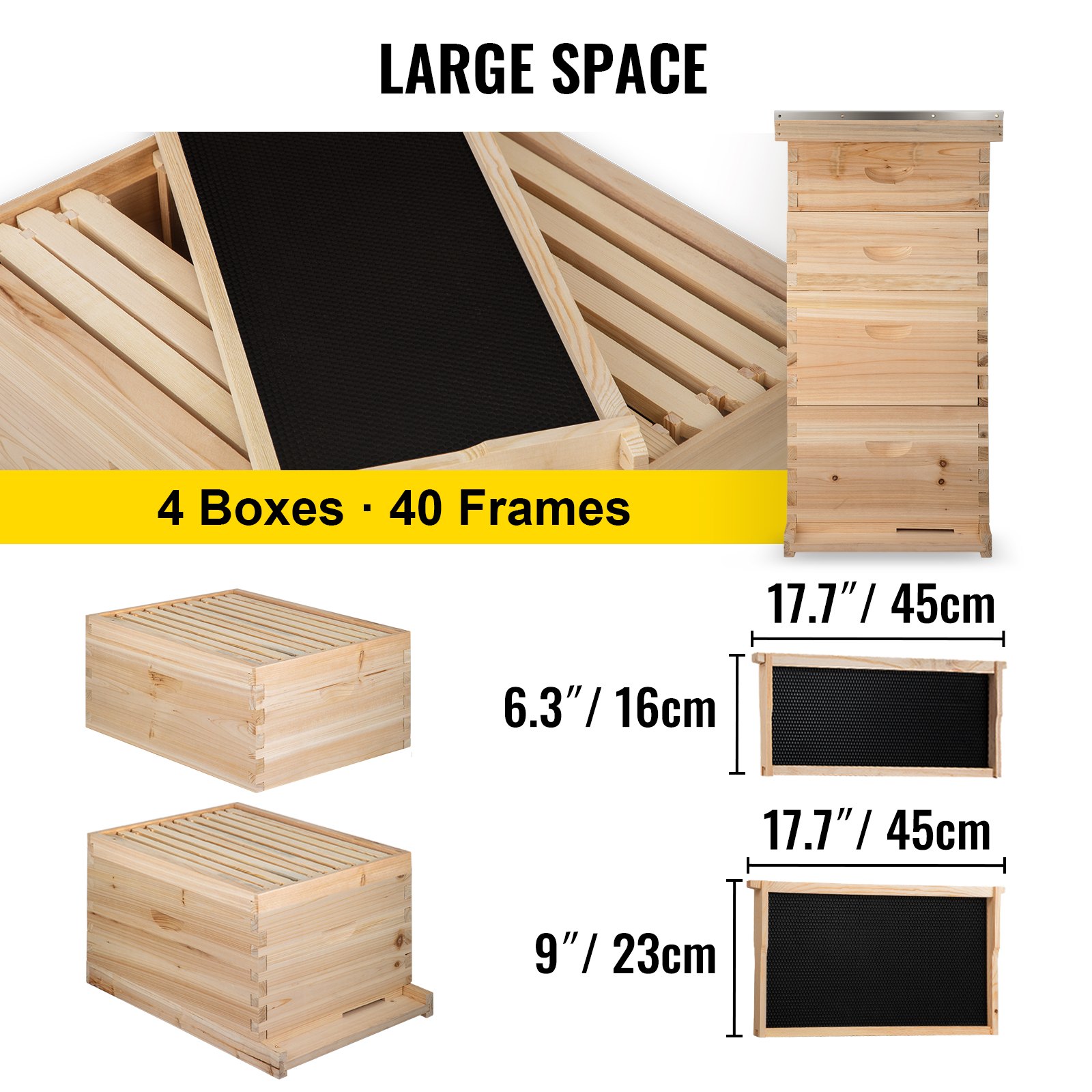 Langstroth Bee Hive 10 Frame 2 Deep 2 Medium (Includes all Frames ...