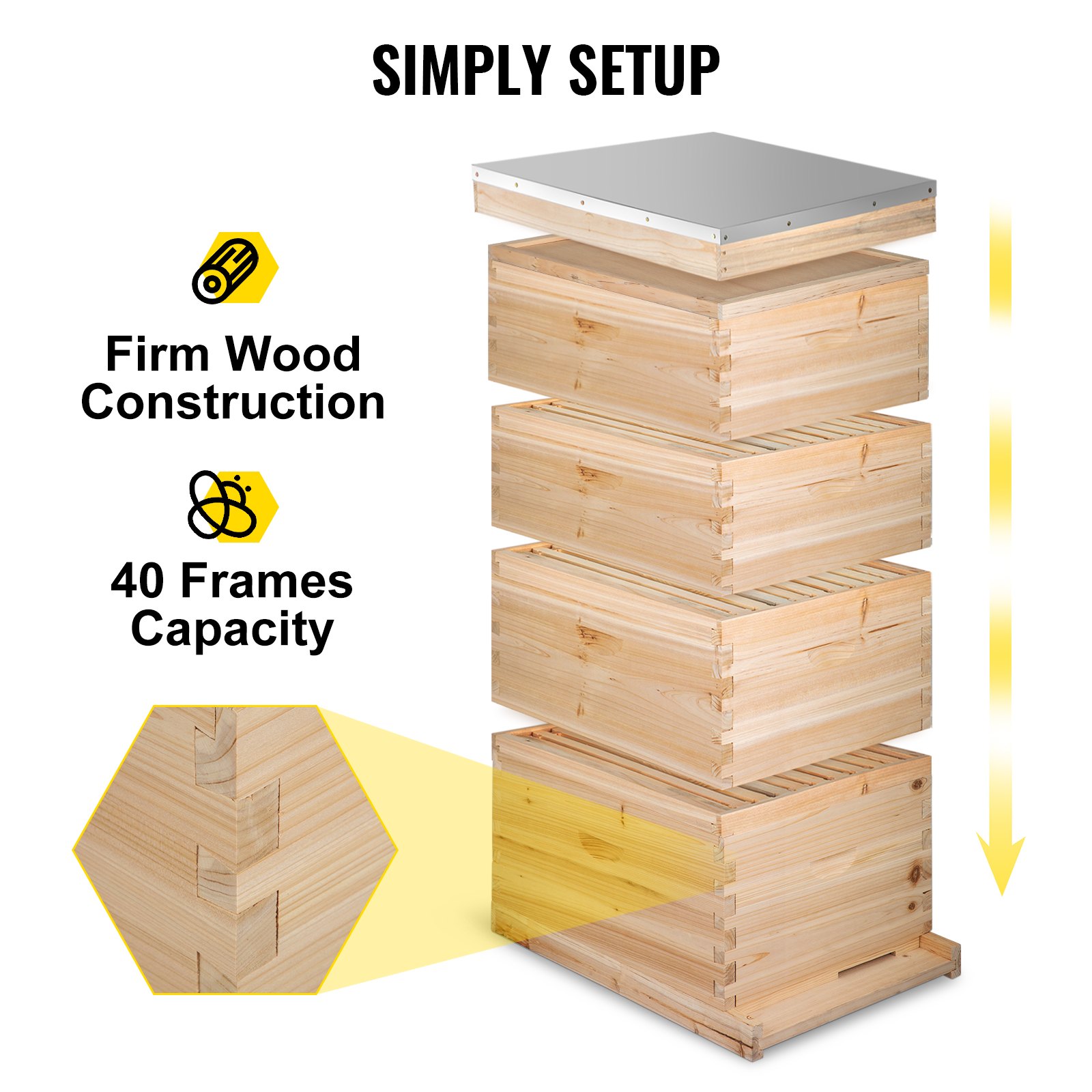 Langstroth Bee Hive 10 Frame 2 Deep 2 Medium (Includes all Frames ...