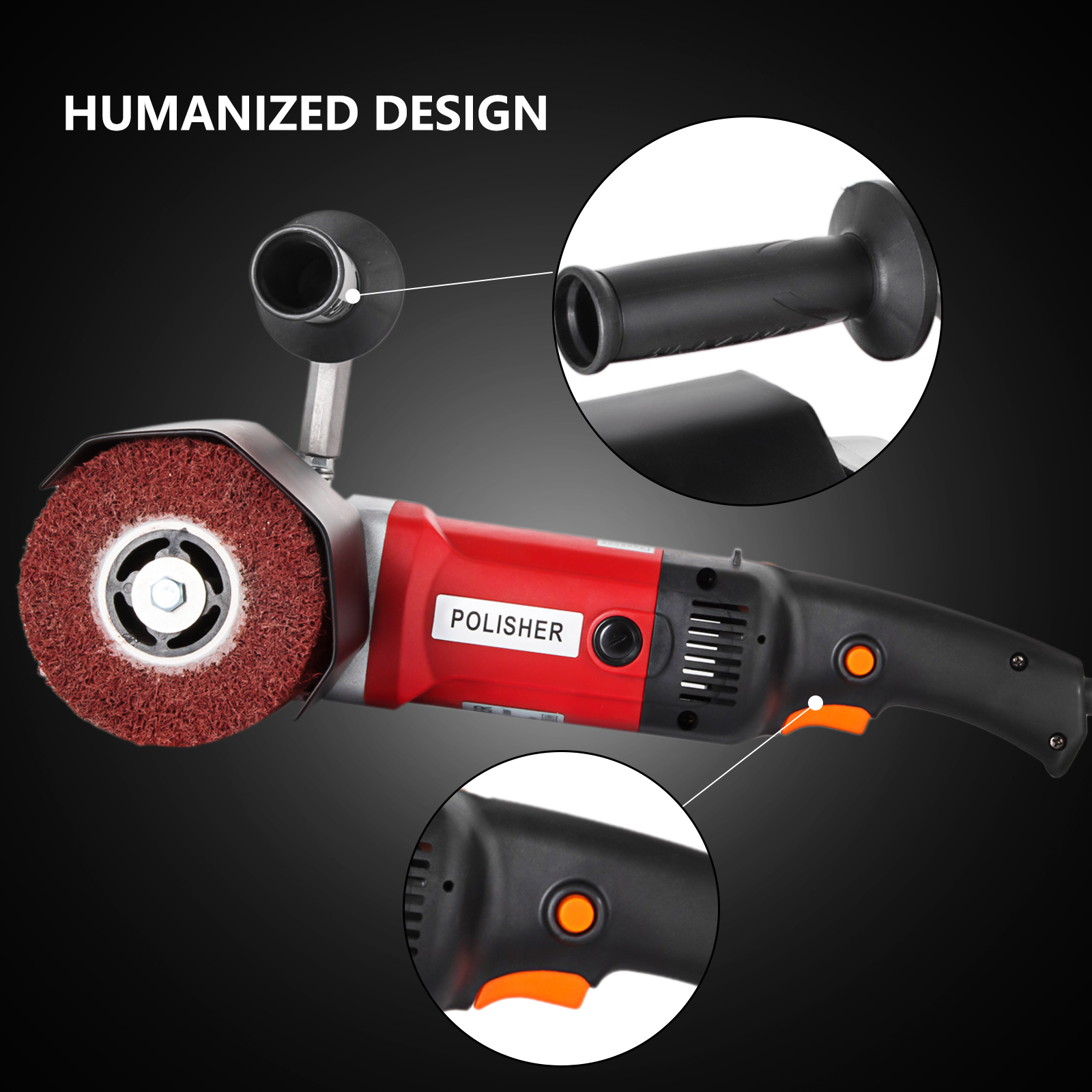 1200w Burnishing Polishing Machine 4 Wheel Polisher Brush Wheels ...