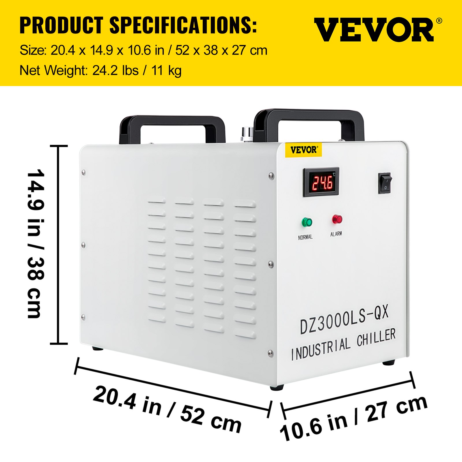 VEVOR Water Chiller CW-3000 Industrial Chiller 9L Thermolysis Type ...