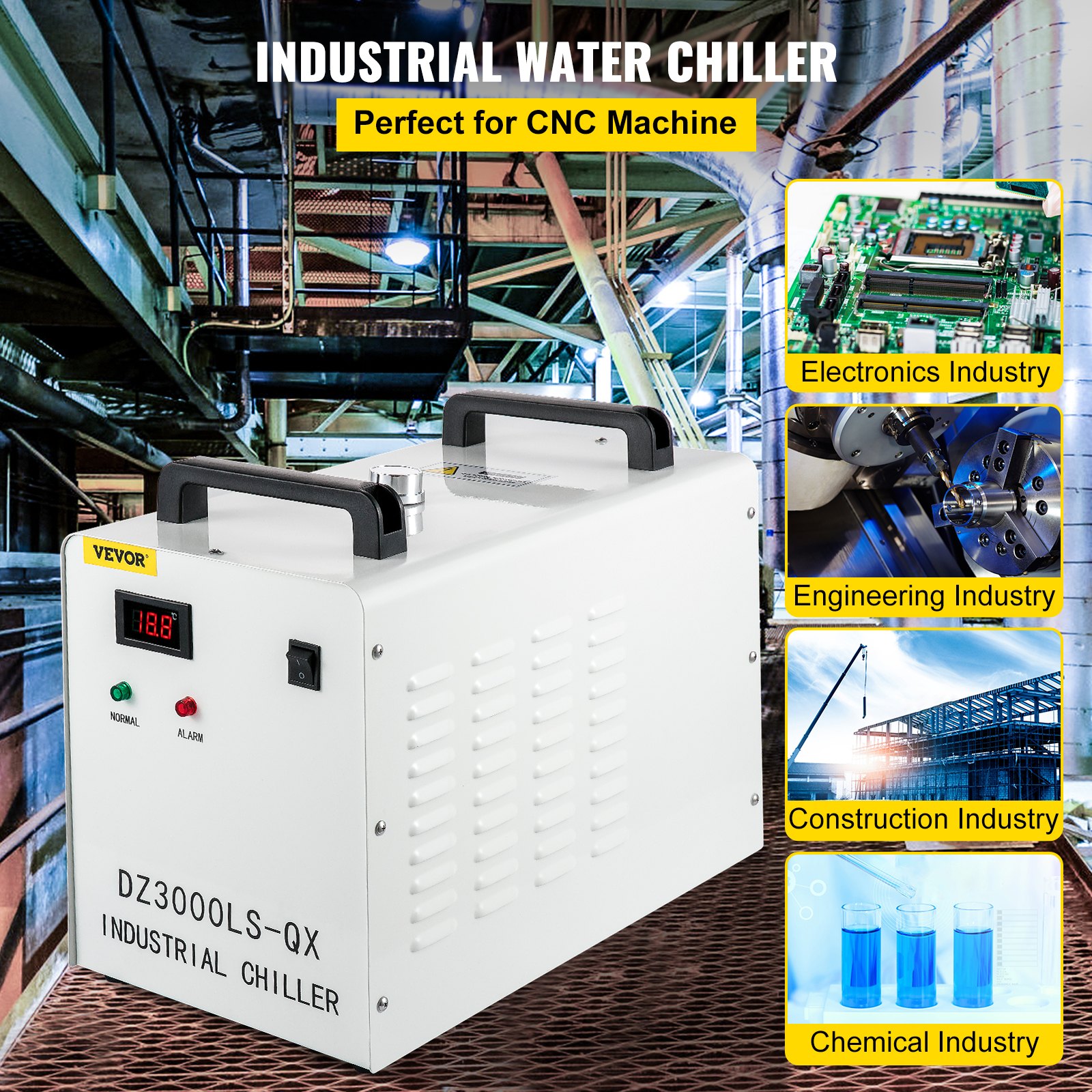 VEVOR Industrial Chiller, 110V CW-3000 Industrial Water Chiller, 50W ...