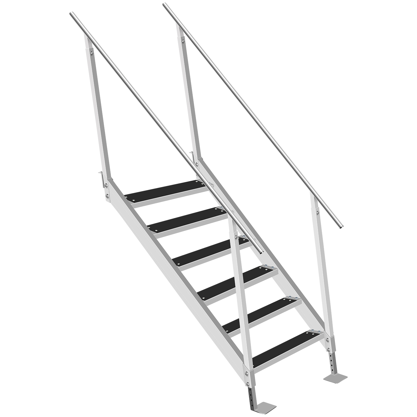 VEVOR Dock Ladder with Rubber Mat, Dock Steps 30"-39" Adjustable Height ...