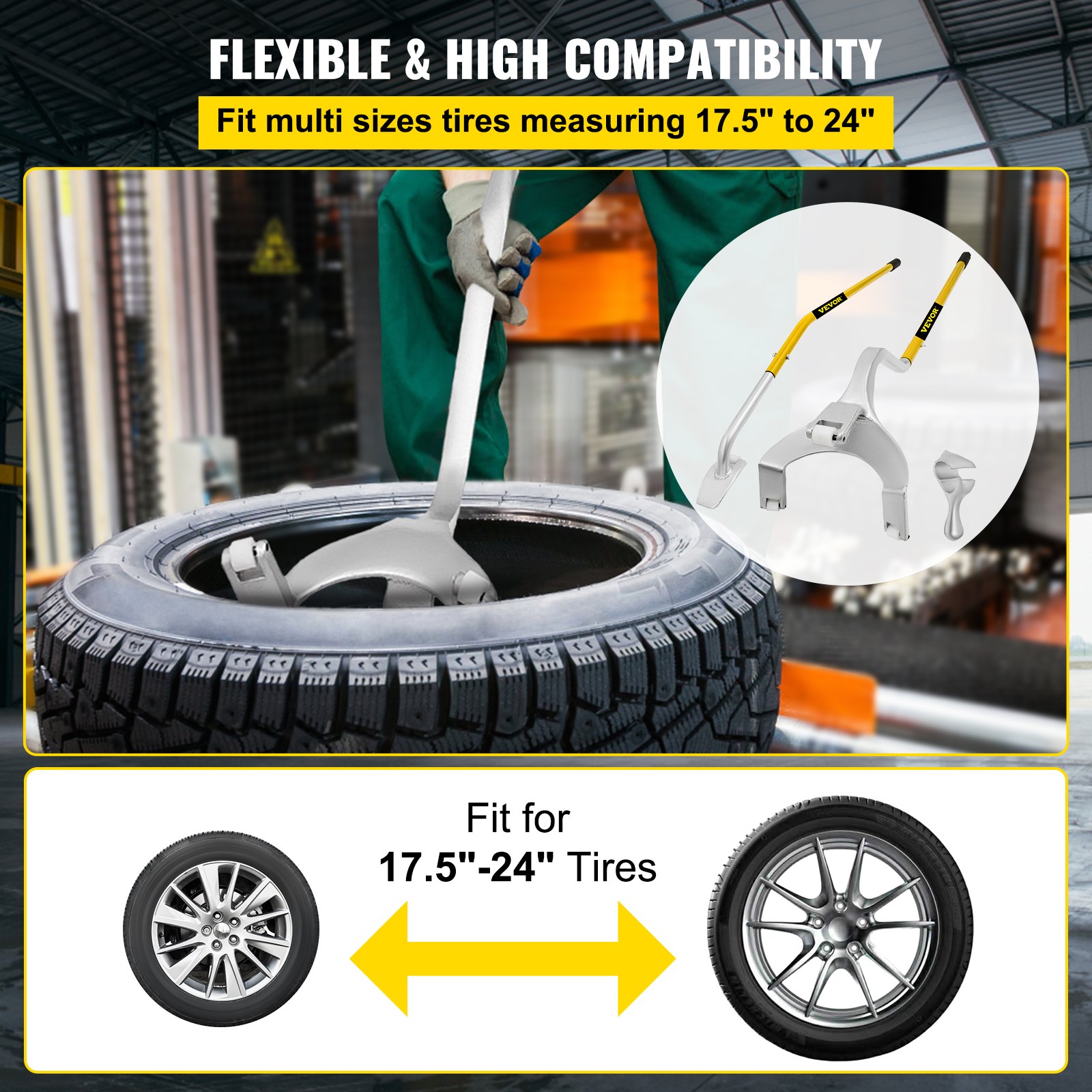 Tire Changer Tire Mount Demount Tool Yellow | VEVOR US