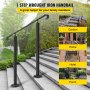 VEVOR VEVOR Wrought Iron Handrail Stair Railing Fit 1 or 2 Steps ...