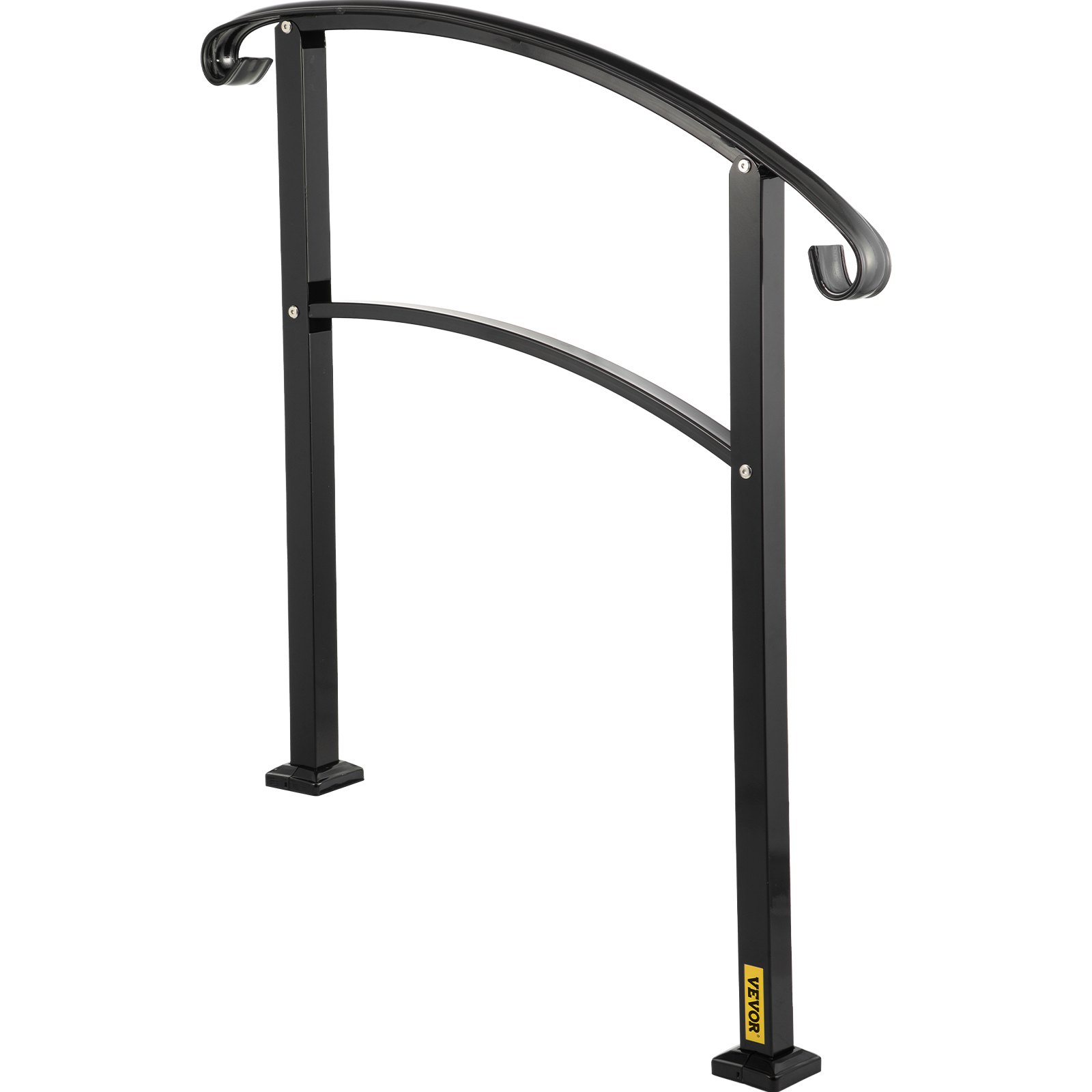 VEVOR 3-Step Transitional Handrail Fits 1 or 3 Steps Matte Stair Rail ...
