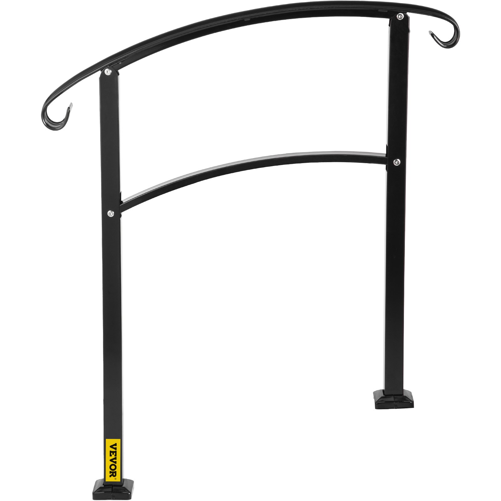 VEVOR 3-Step Transitional Handrail Fits 1 or 3 Steps Matte Stair Rail ...